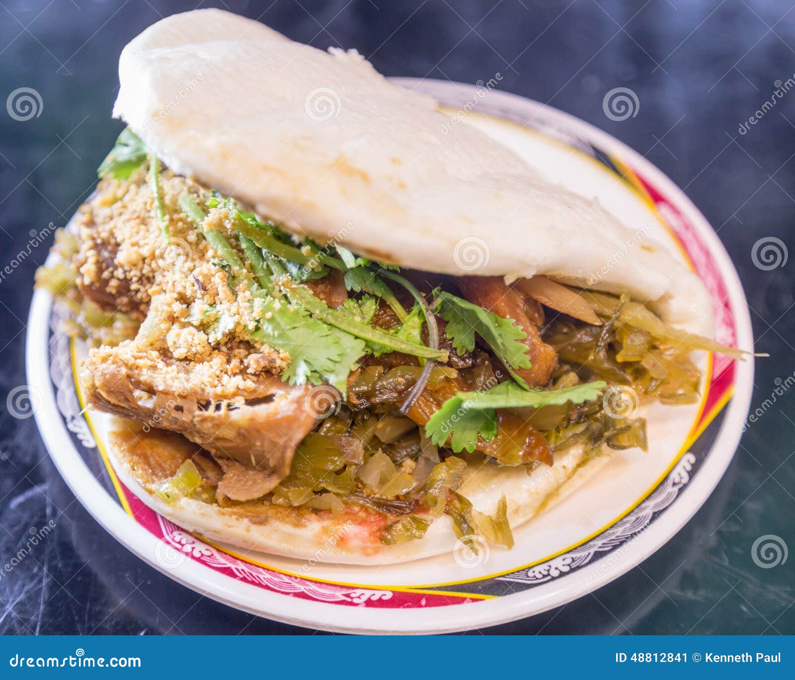 Taiwanese Guo Bao on a Table Stock Image - Image of close, bread: 48812841