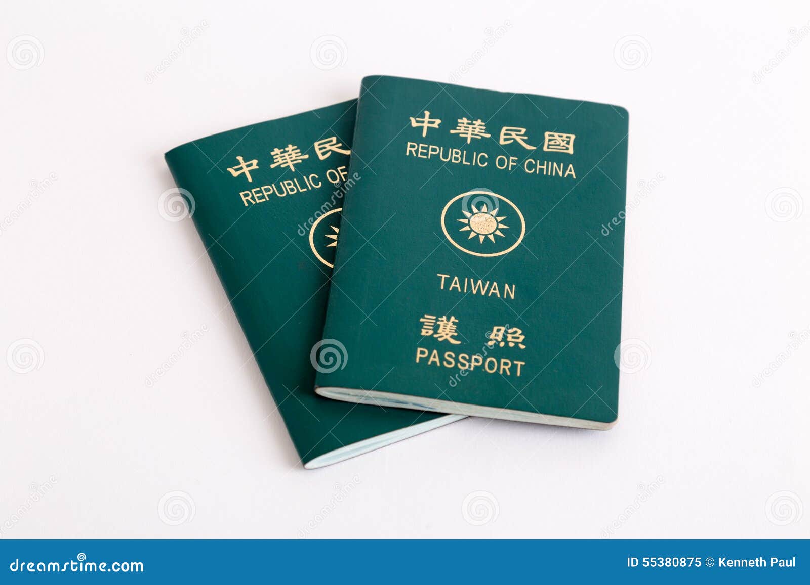 Taiwanese Passports on White Background Stock Image - Image of ...