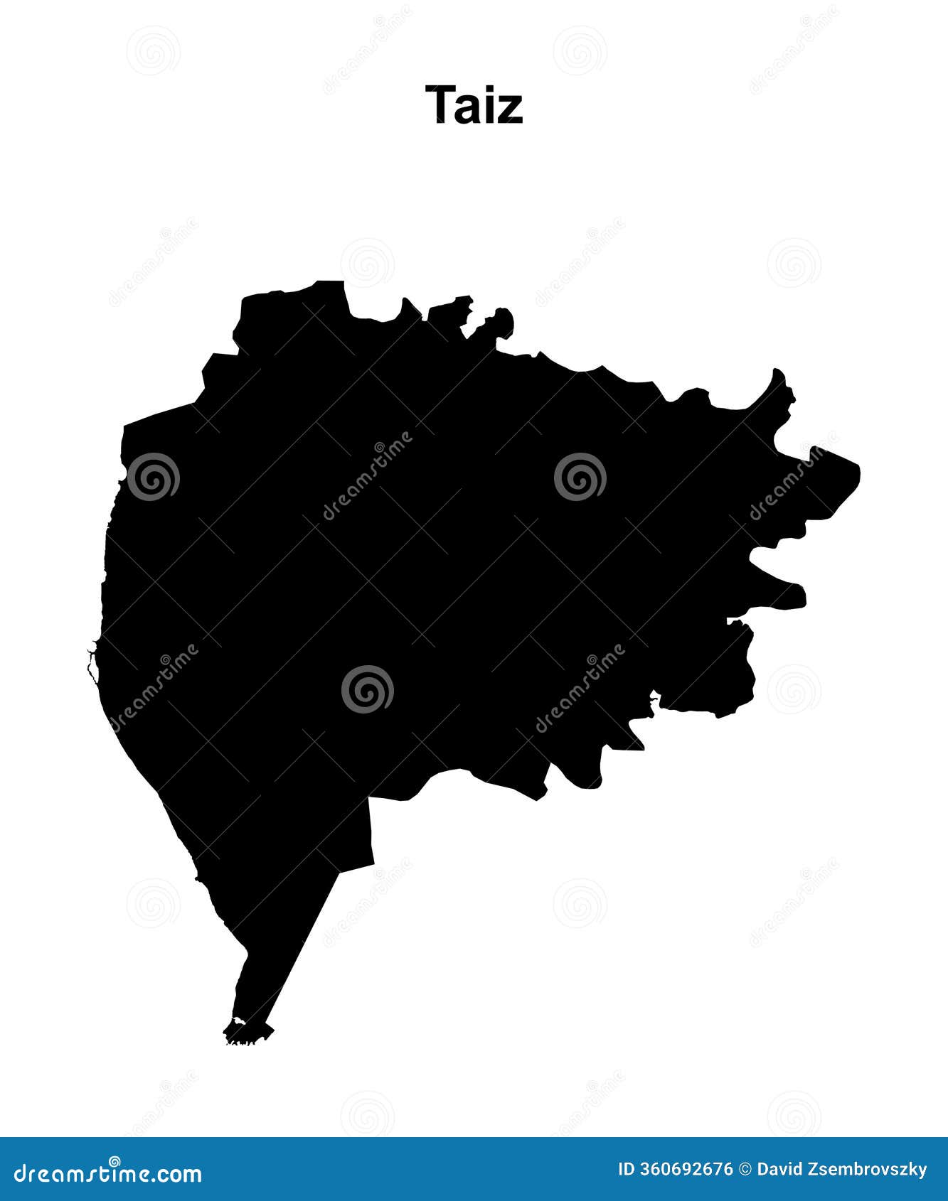 Taiz Governorate Governorates Of Yemen, Republic Of Yemen Map Vector ...