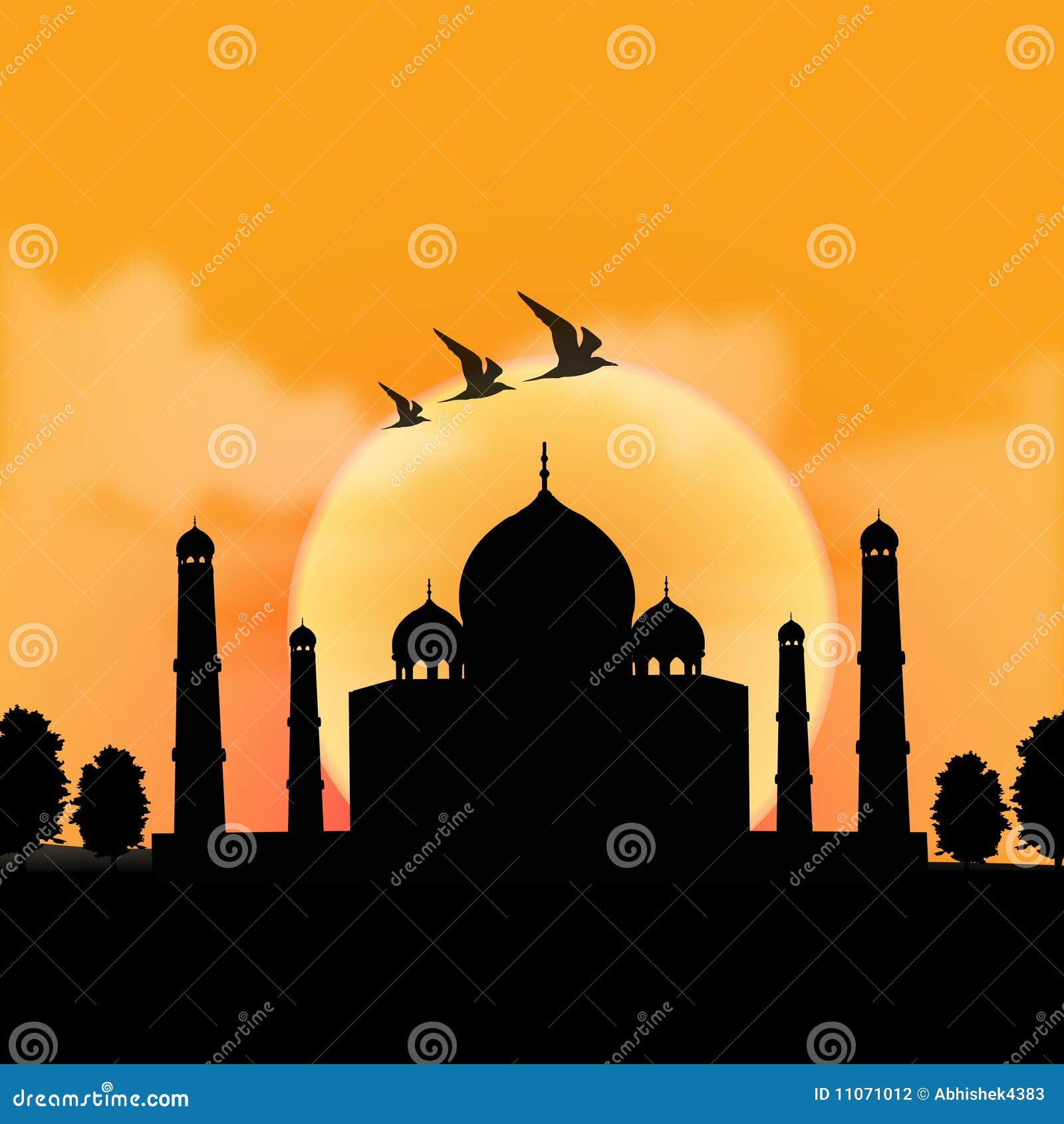 Taj Mahal, Agra, Uttar Pradesh, India: Landmark Vector Illustration ...