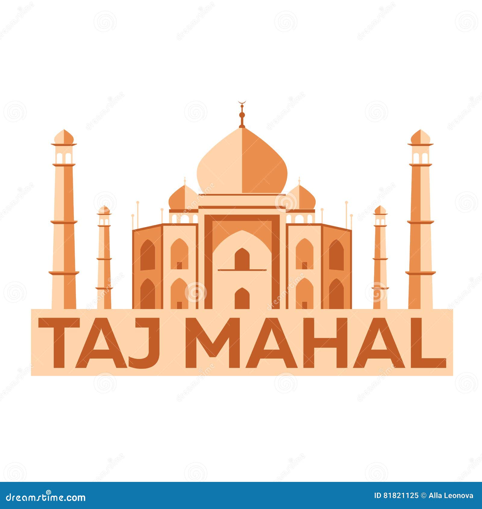 Taj Mahal. Agra. Indian Architecture. Modern Flat Design. Vector ...