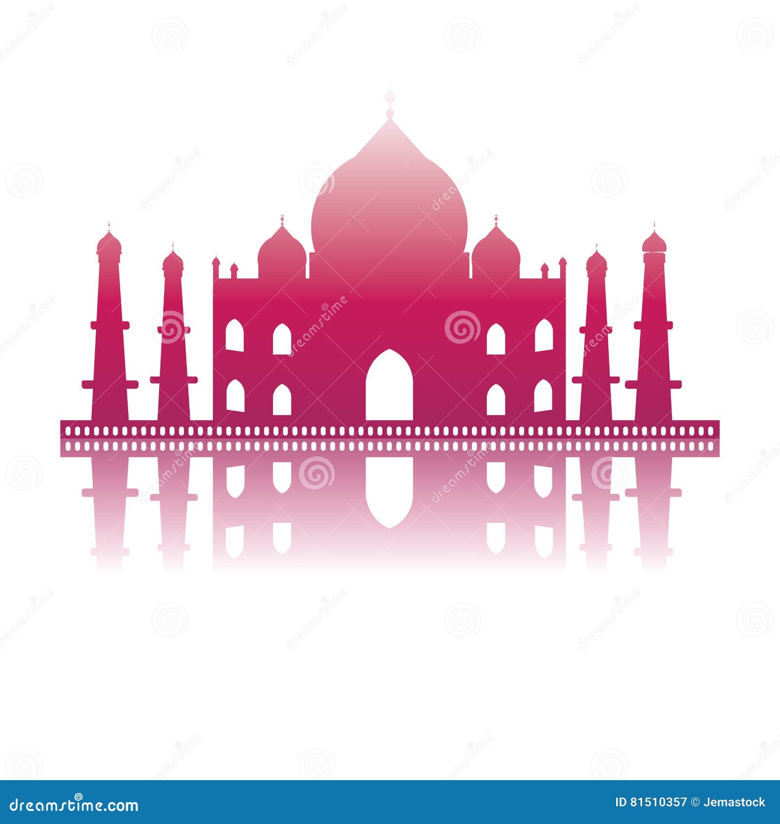 Taj mahal architecture stock vector. Illustration of islam - 81510357