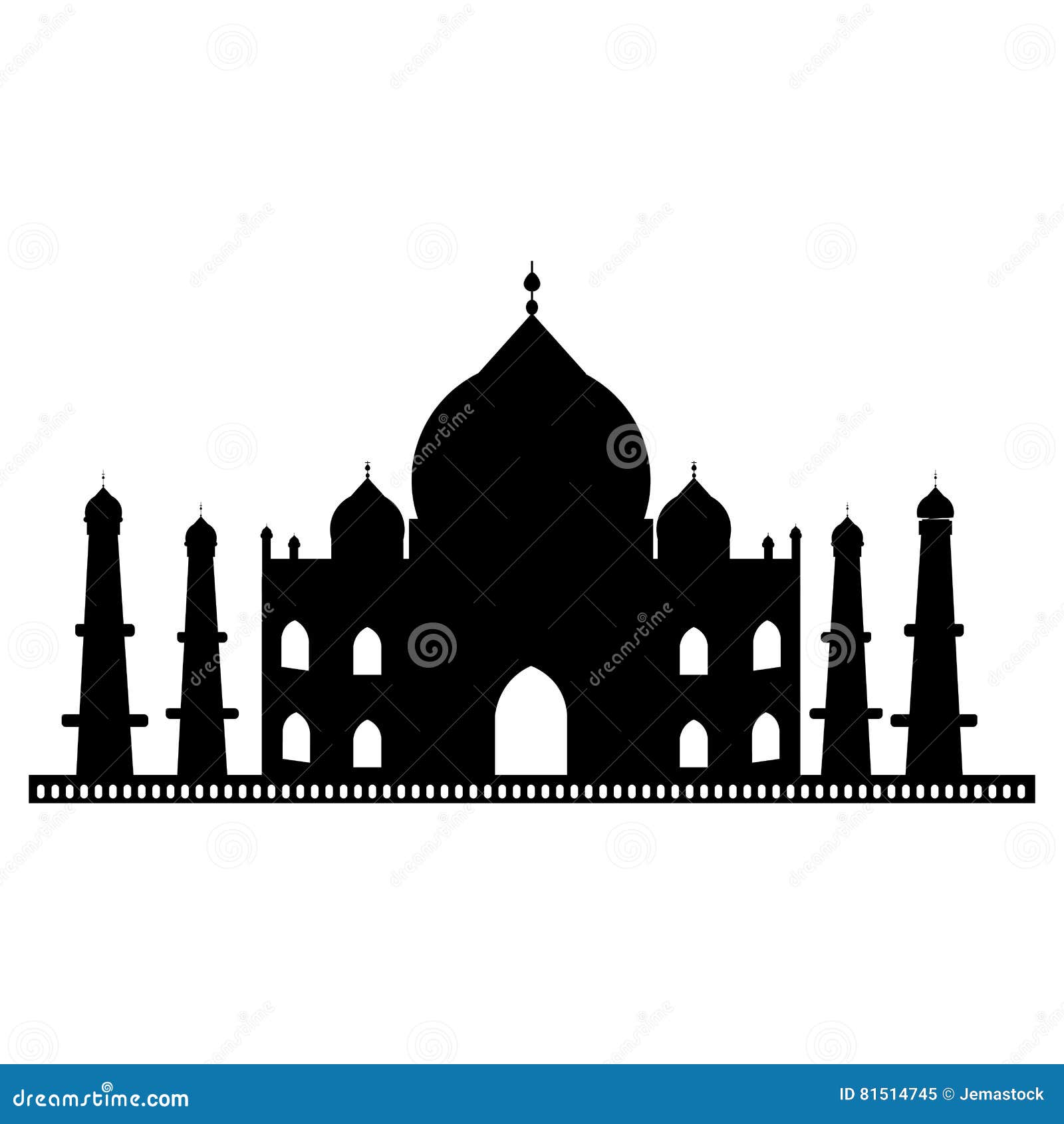 Taj mahal architecture stock vector. Illustration of nature - 81514745