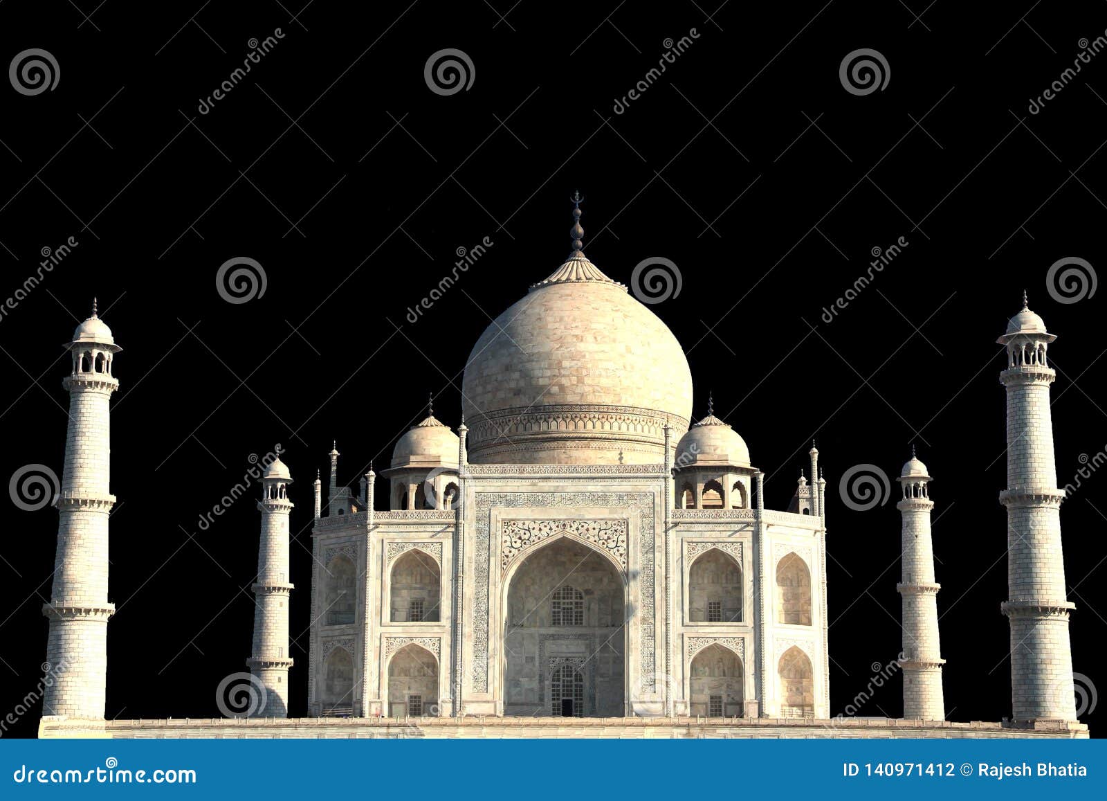 Taj Mahal with Black Background Stock Photo - Image of islamic, journey ...