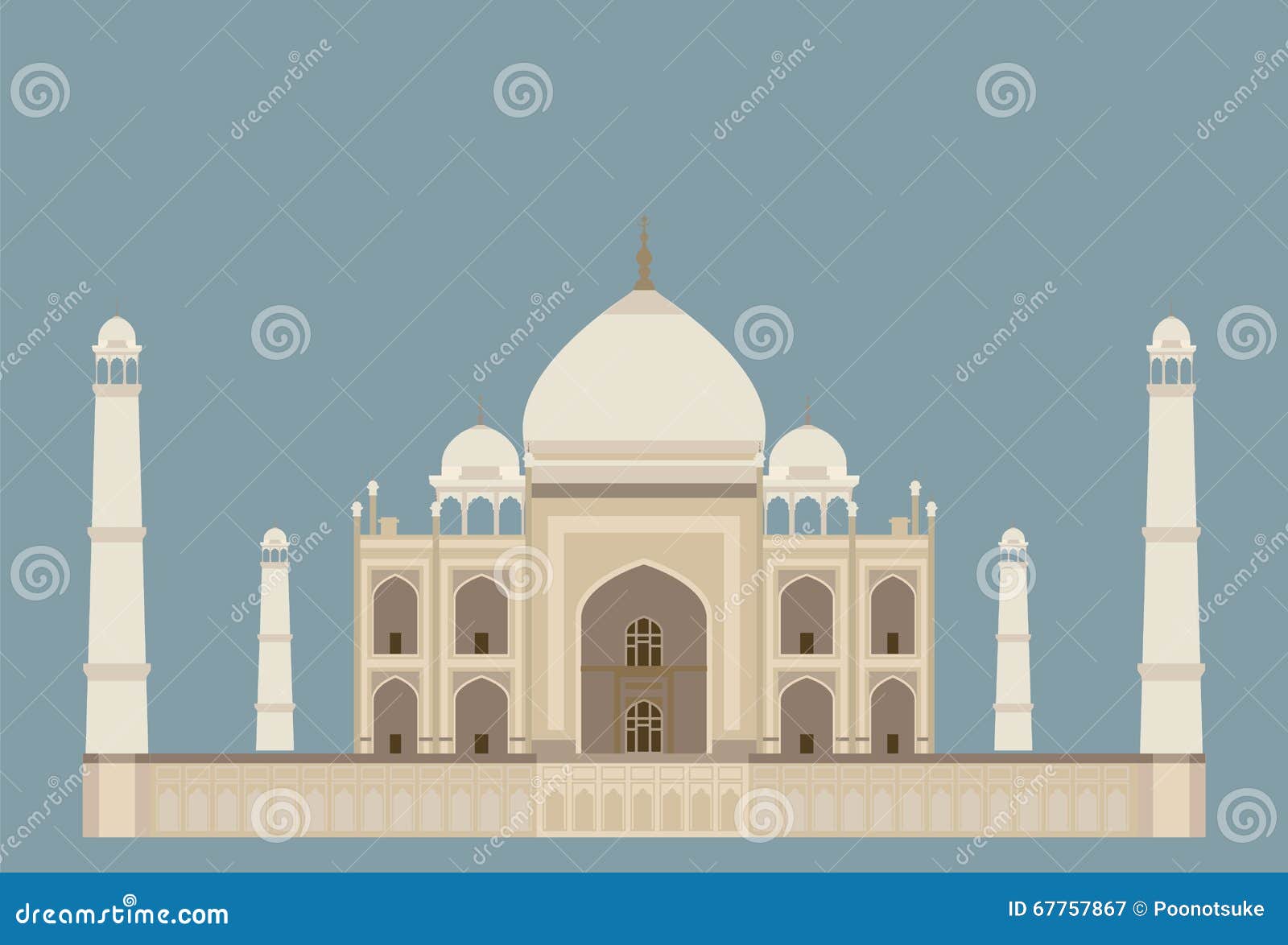 Taj mahal, india stock vector. Illustration of agra, tourism - 67757867