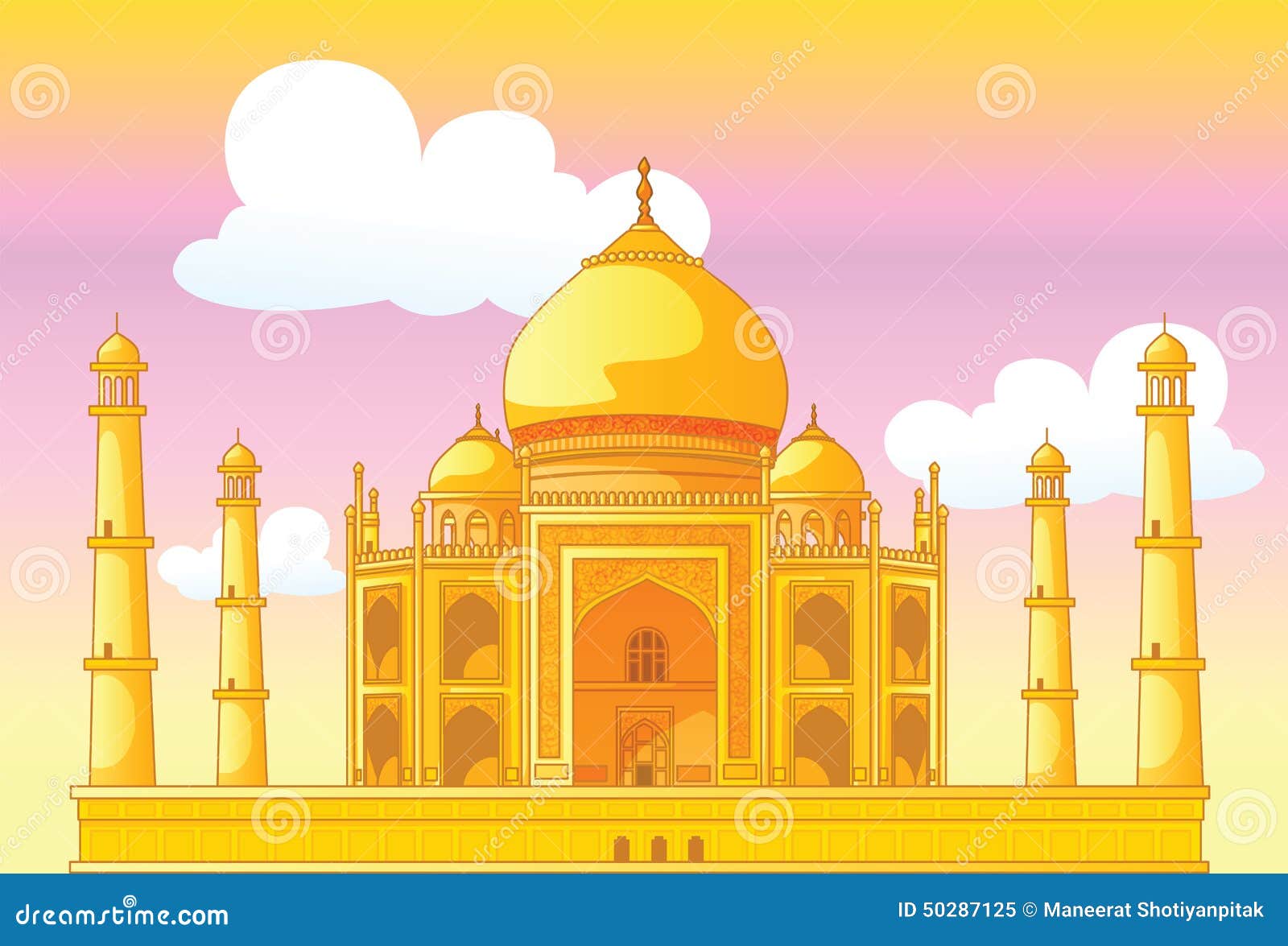 Taj Mahal in India. Vector Illustration Stock Illustration ...