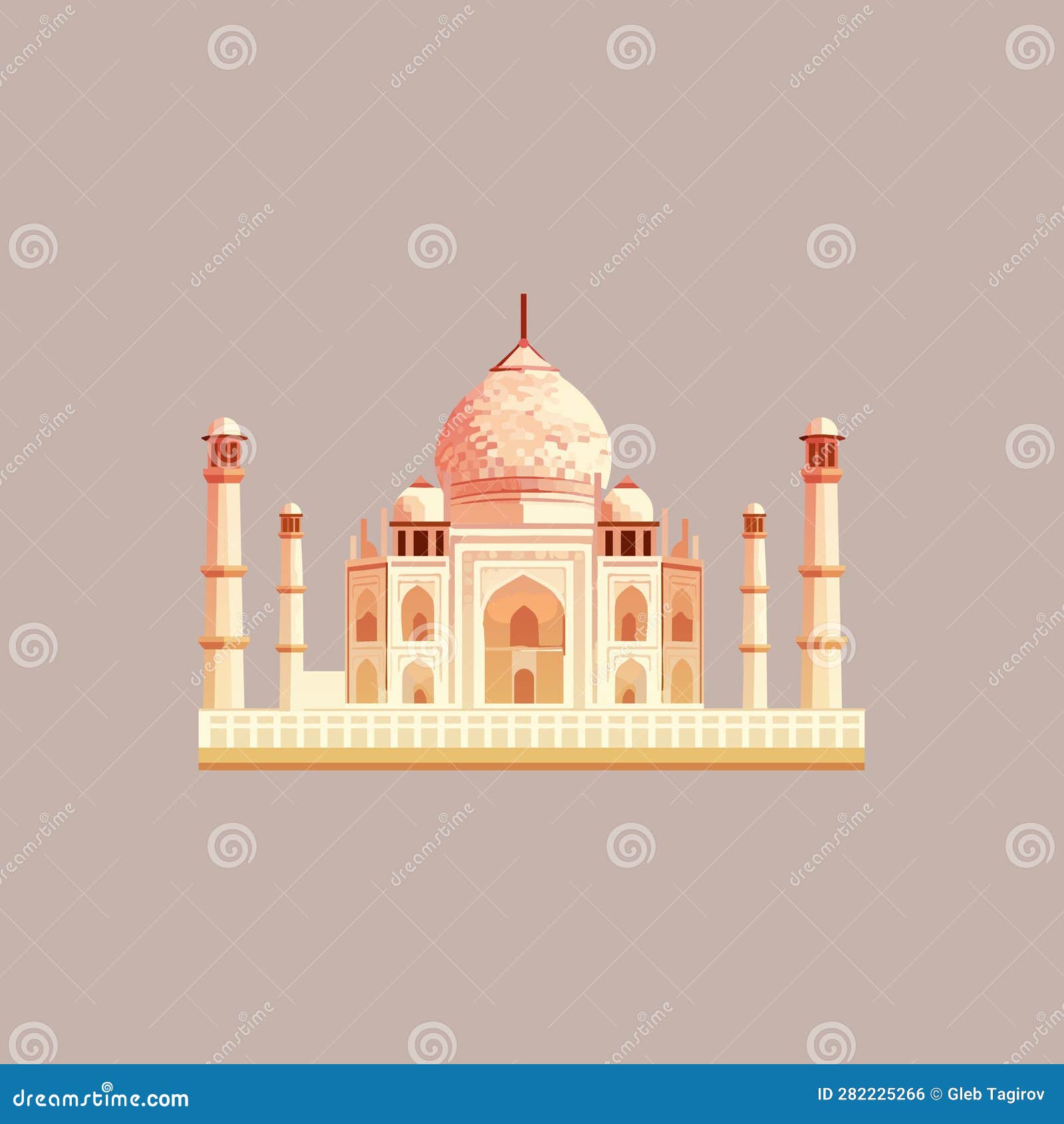 Taj Mahal. Indian Landmark stock vector. Illustration of tourist ...