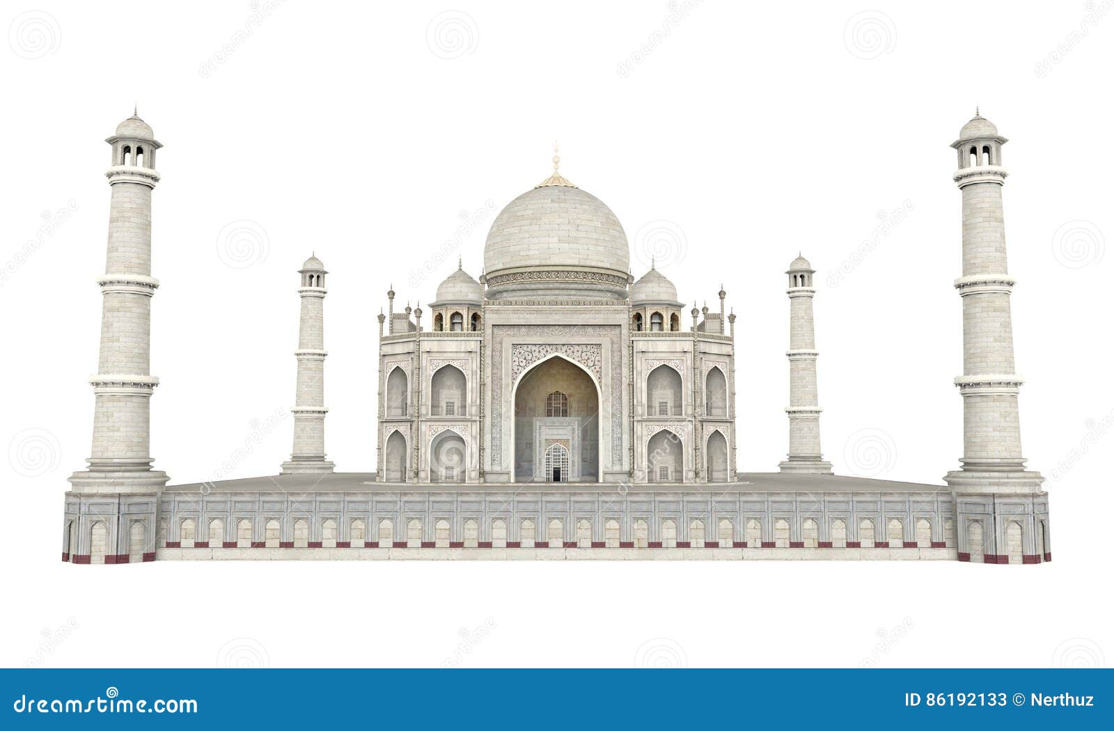 Taj Mahal Isolated stock illustration. Illustration of famous - 86192133