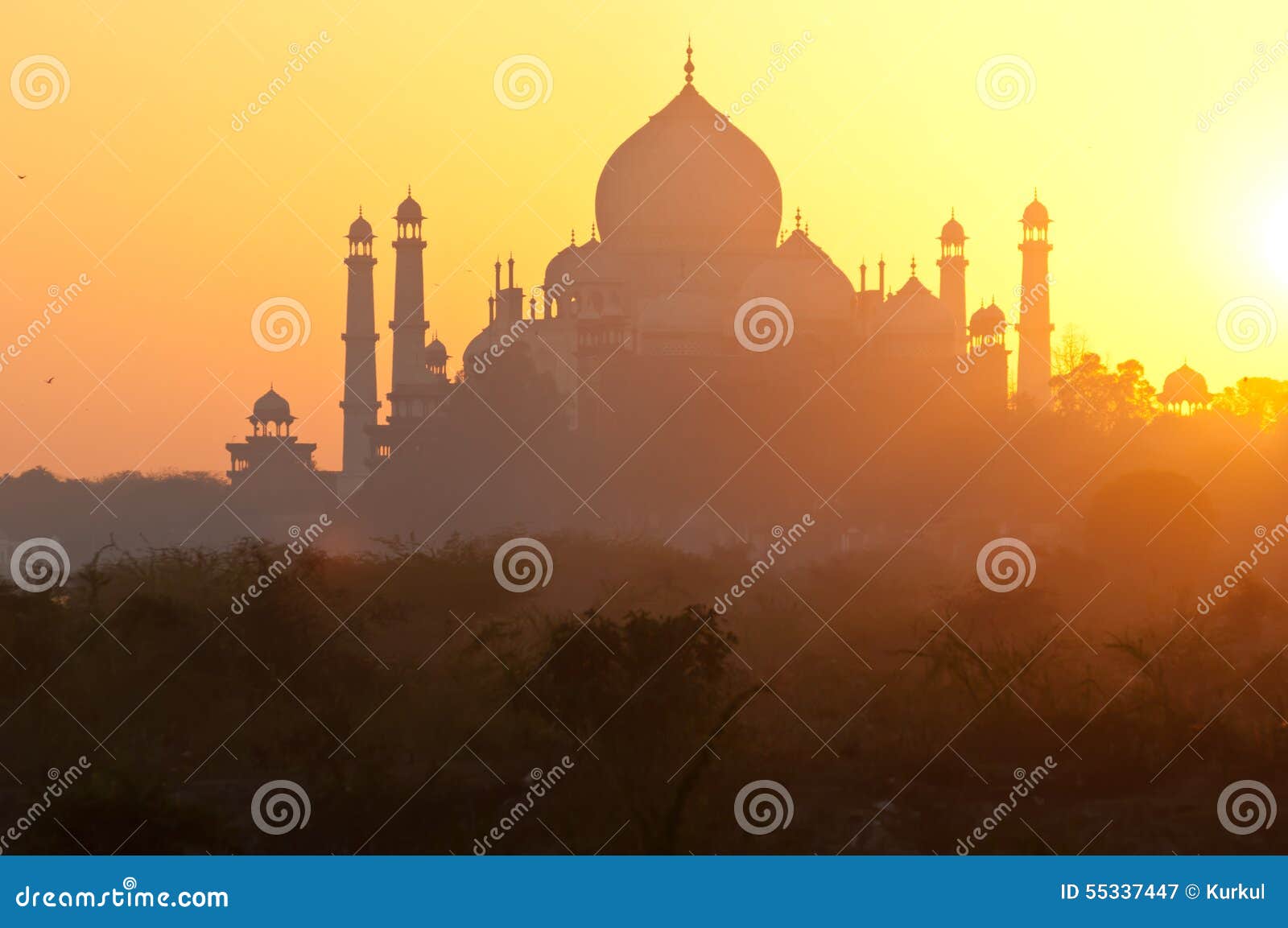 Taj Mahal stock image. Image of landmarks, mughal, morning - 55337447
