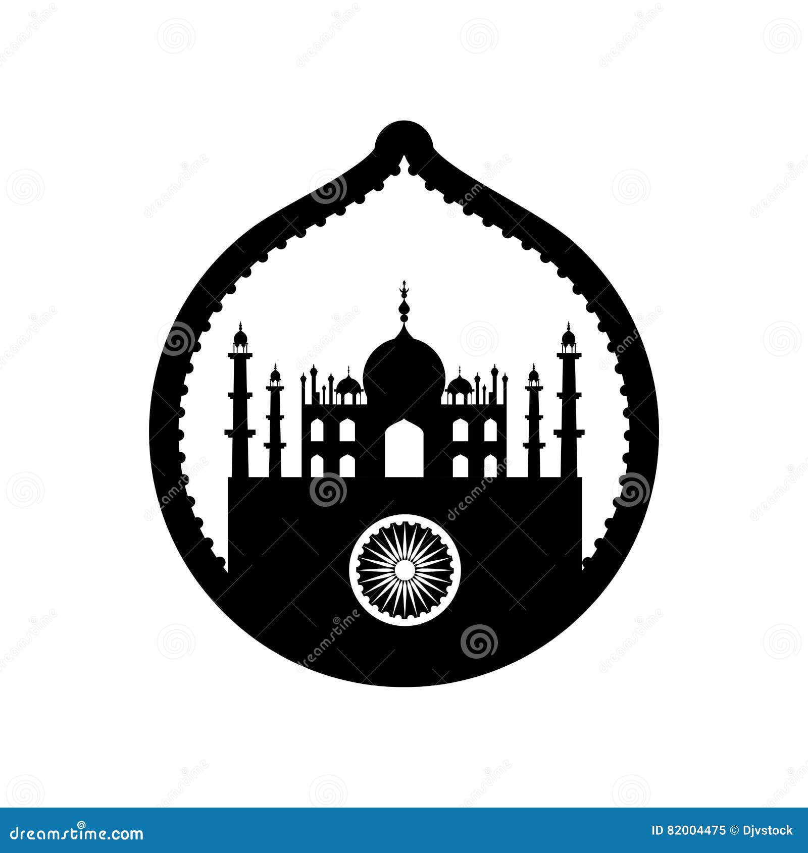 Taj Mahal Palace Building Indian Symbol Architecture Cartoon Vector ...