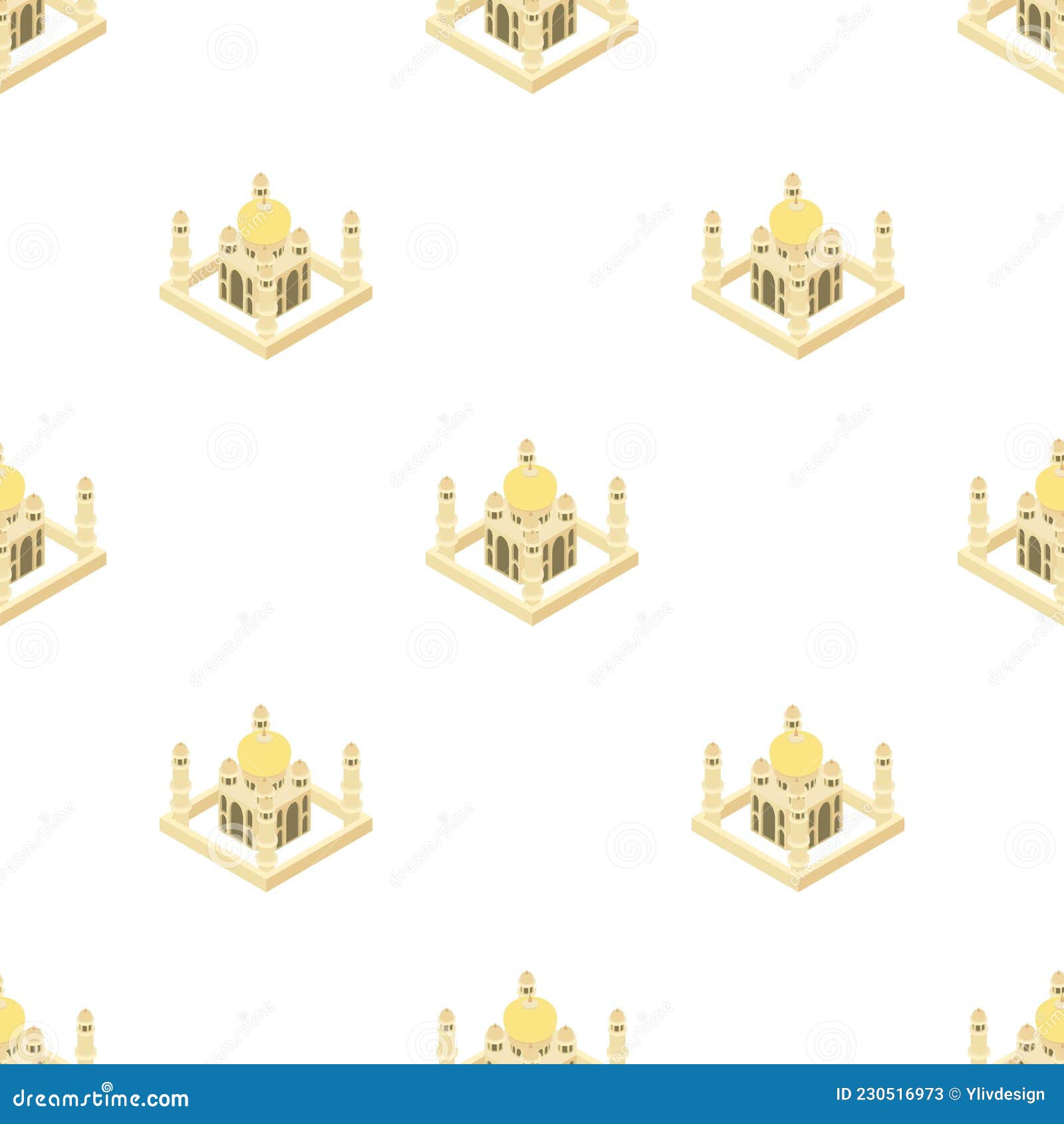 Taj Mahal Pattern Seamless Vector Stock Vector - Illustration of dome ...