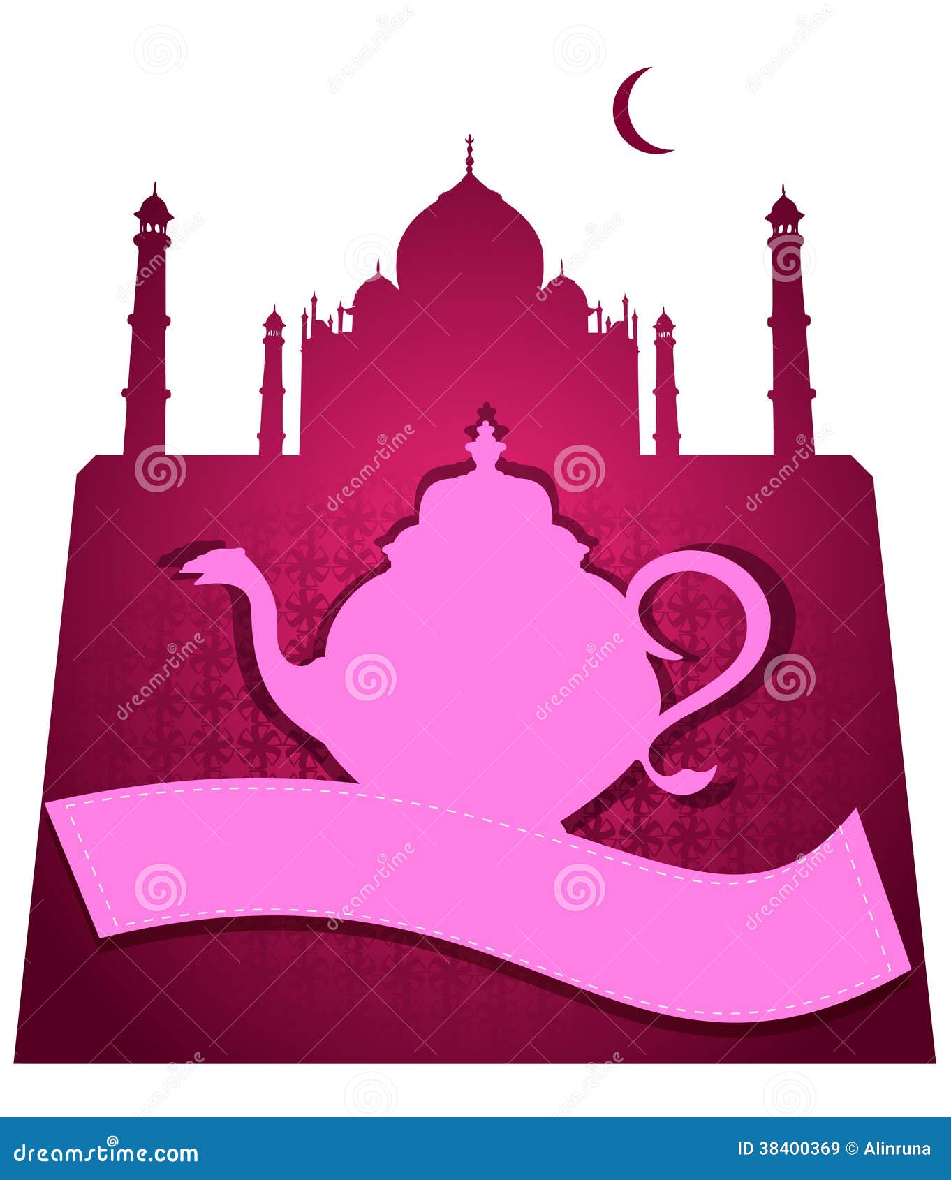 Taj Mahal Pink Tea Pot illustration stock. Illustration du thé - 38400369