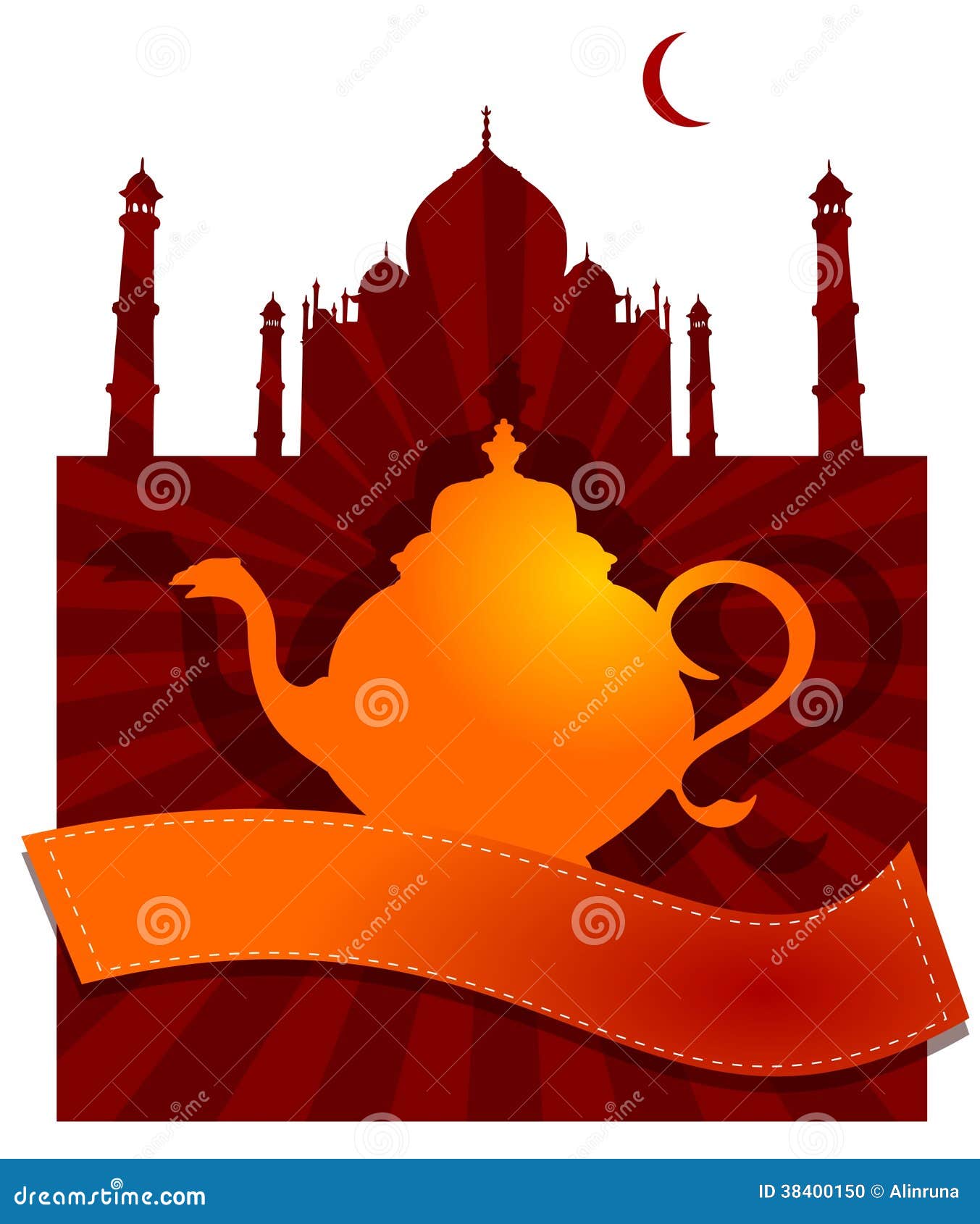 Taj Mahal Red Tea Pot Stock Photo | CartoonDealer.com #38400150