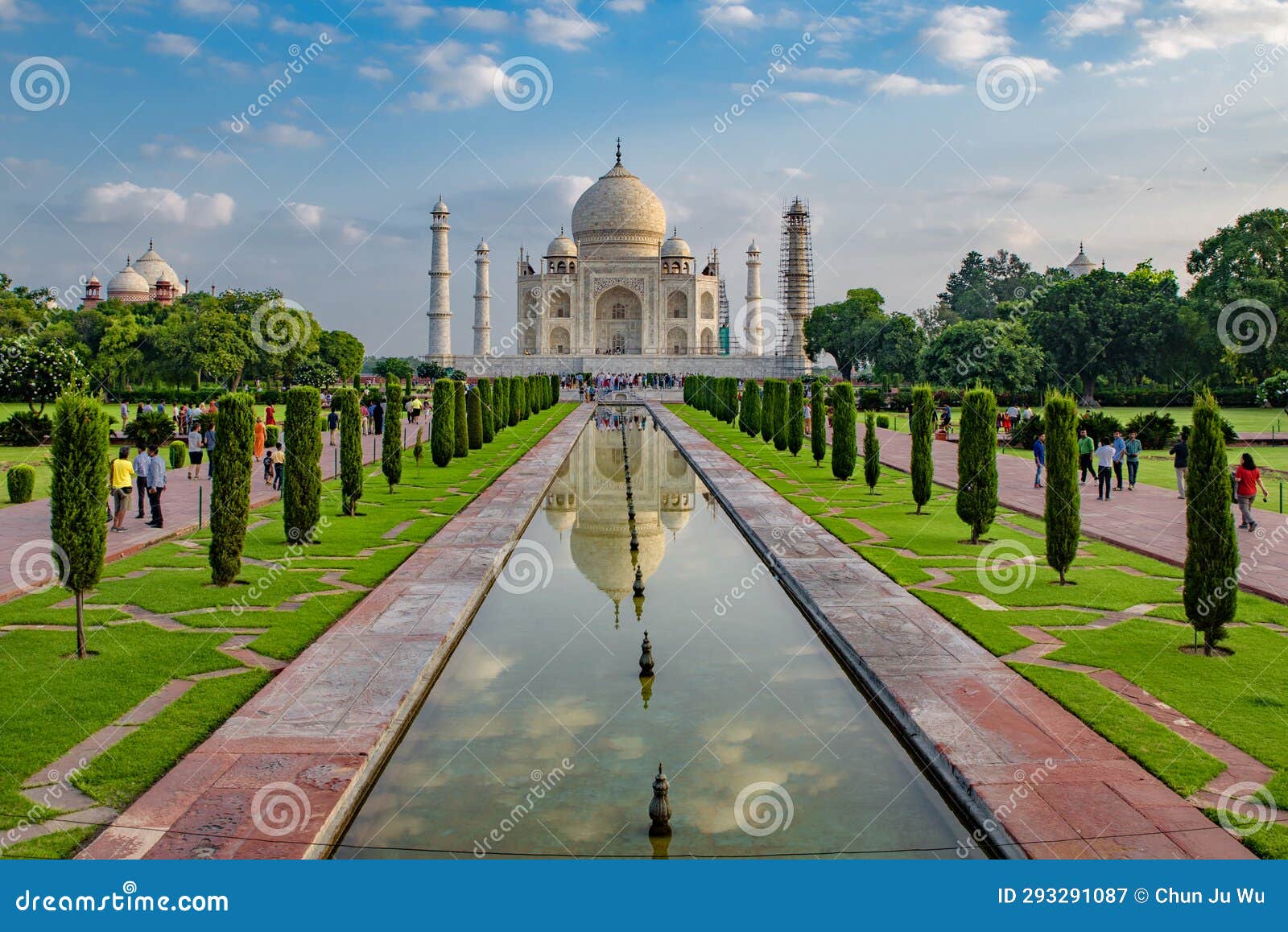 Taj Mahal with Reflection, Agra, India Stock Image - Image of ...