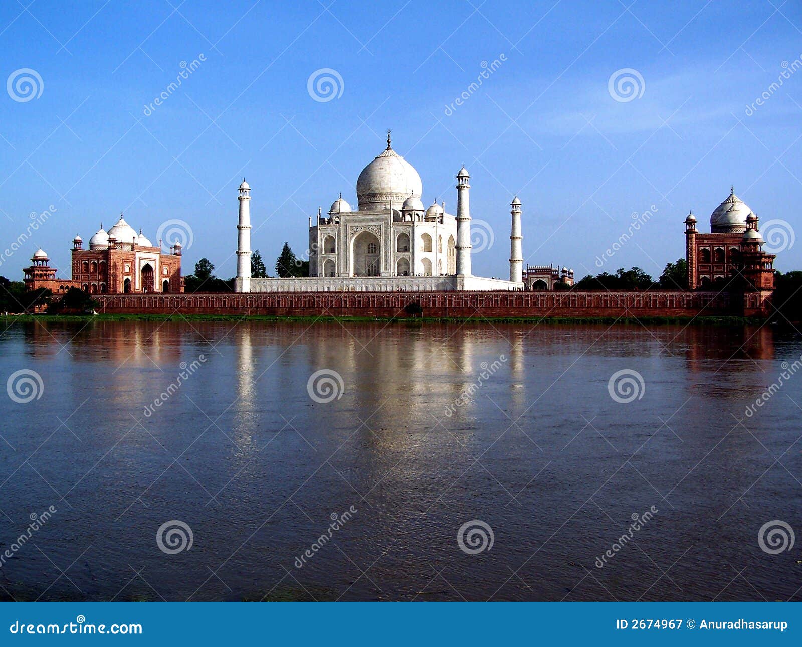 Taj Mahal from the river stock image. Image of blue, international ...
