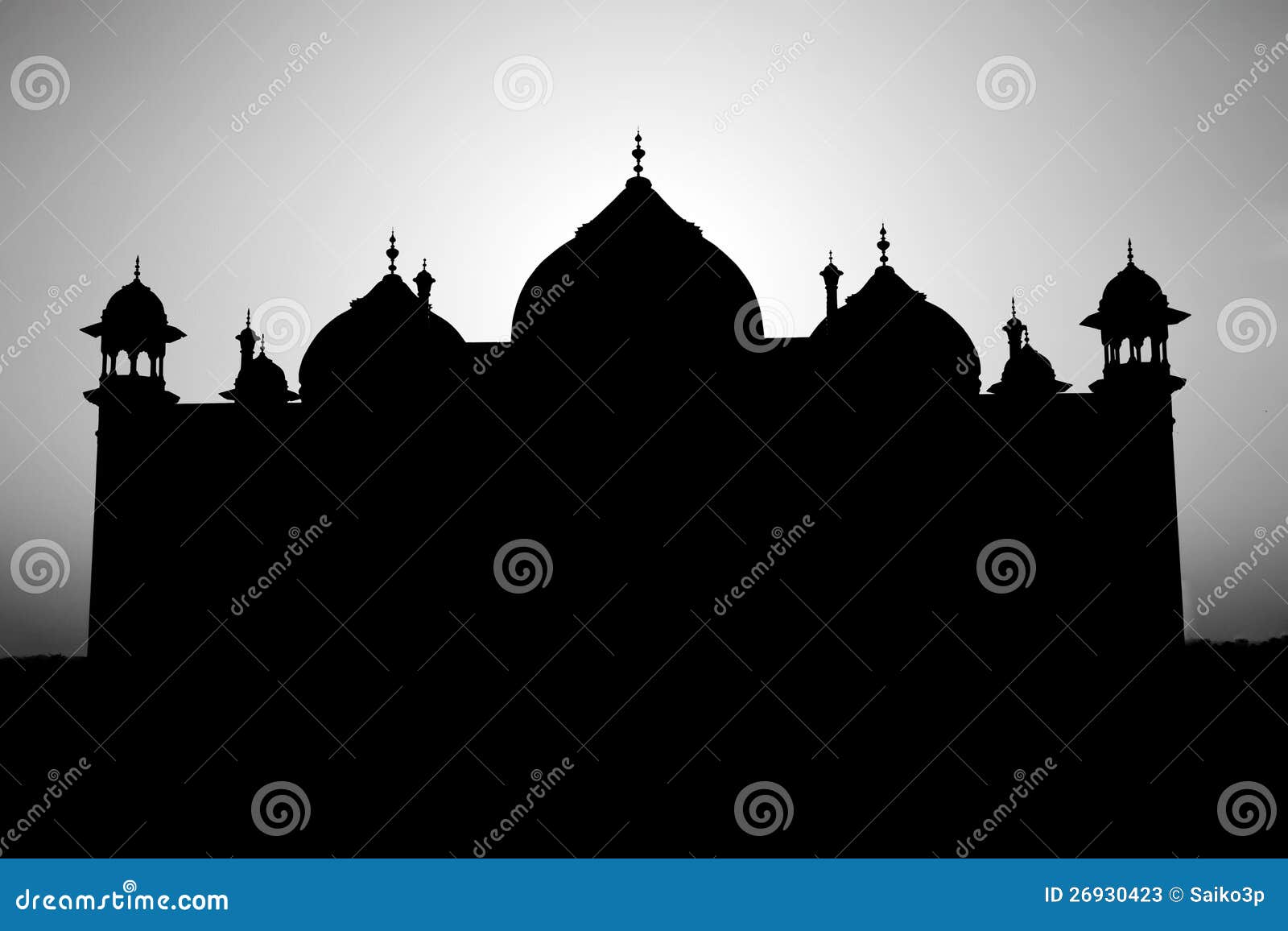 Taj Mahal silhouette stock image. Image of mahal, dusk - 26930423