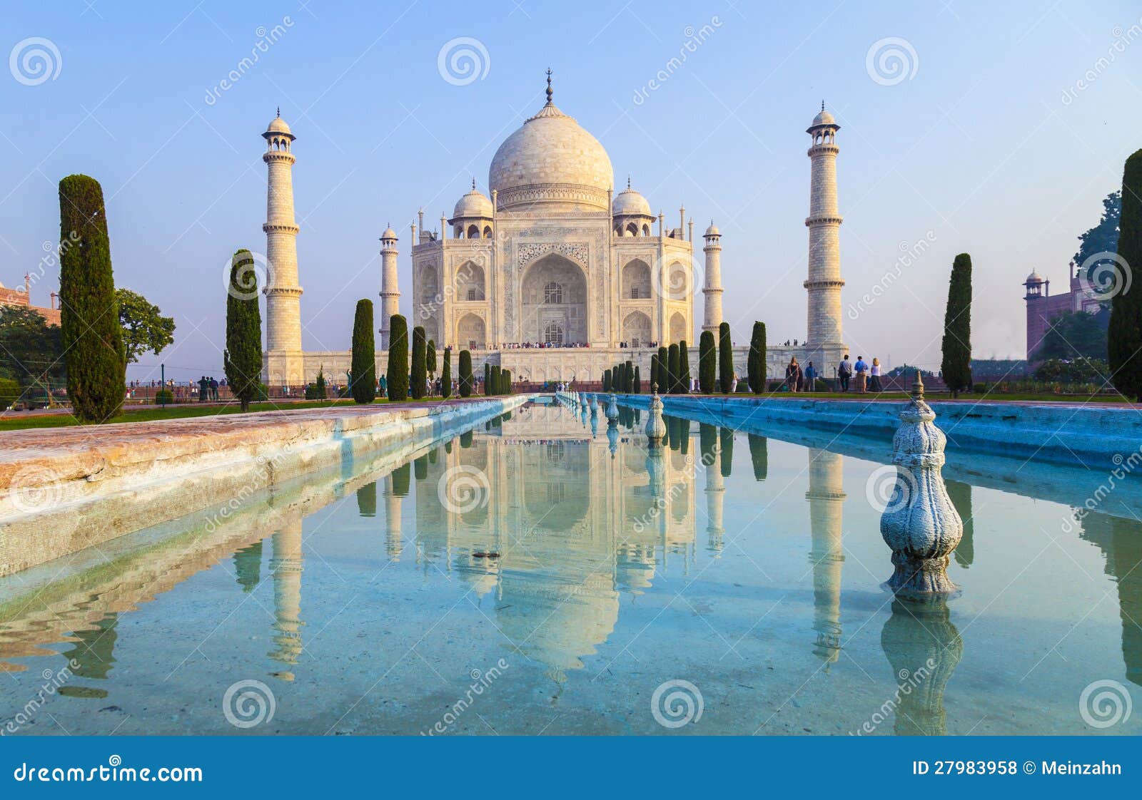 Taj Mahal in Sunrise Light, Agra, Stock Photo - Image of built, minaret ...