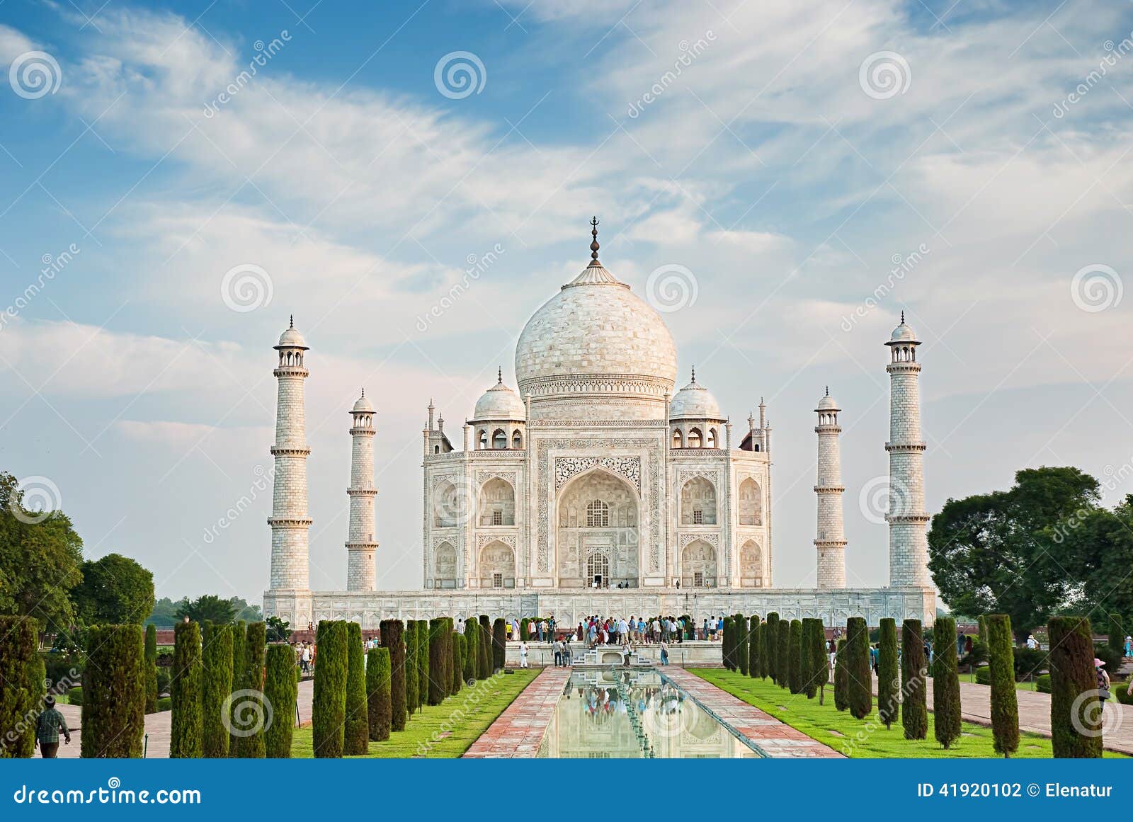 Taj Mahal In Sun Light. Early In The Morning, Back View Behind The ...