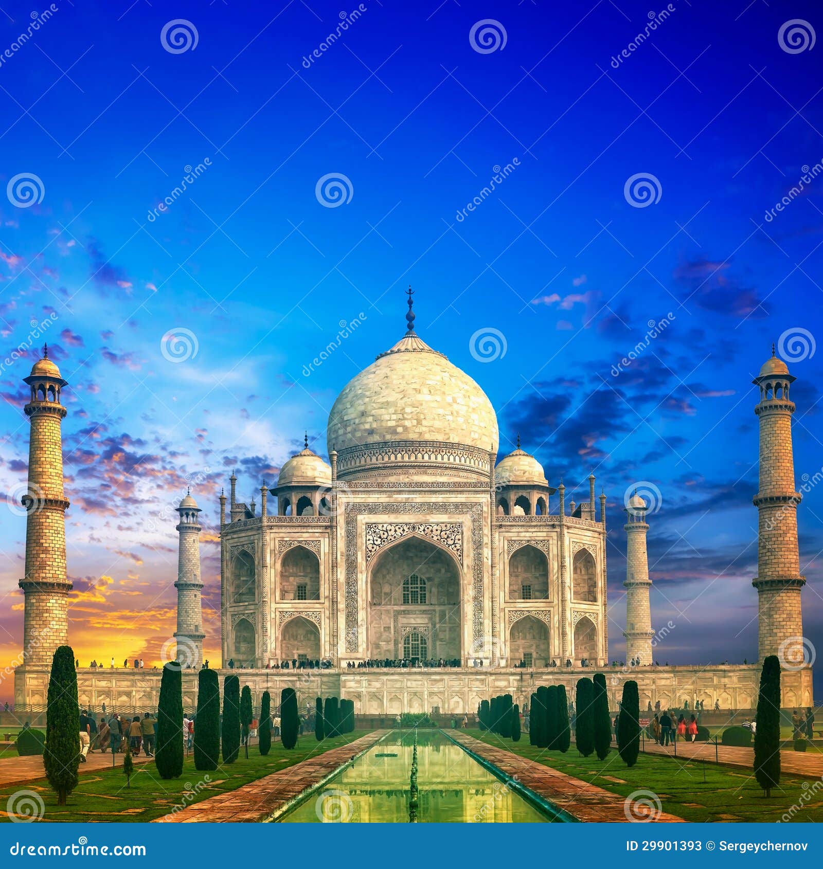 Taj Mahal India Sunset stock image. Image of heritage - 29901393