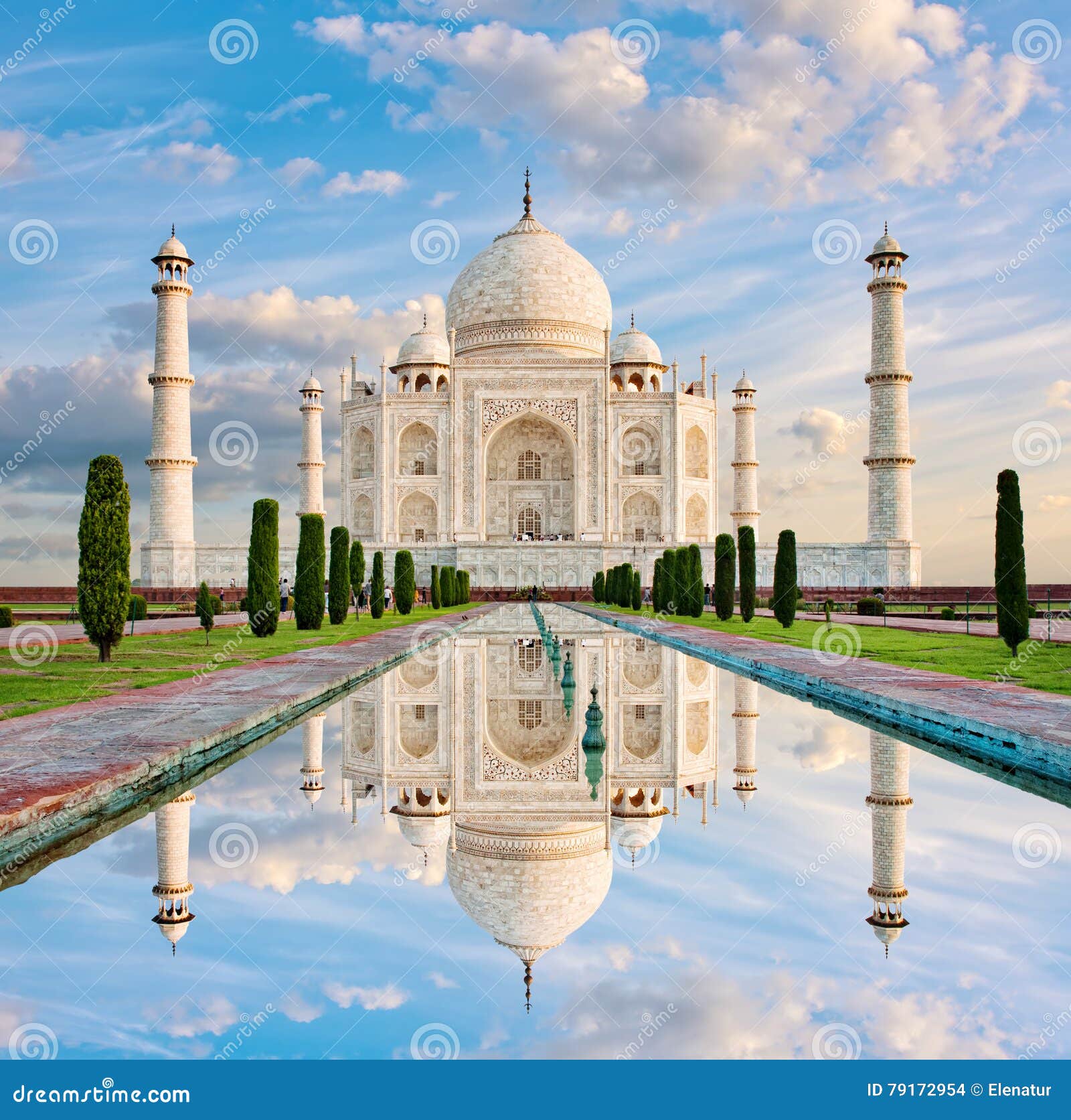 Taj Mahal In Sun Light. Early In The Morning, Back View Behind The ...