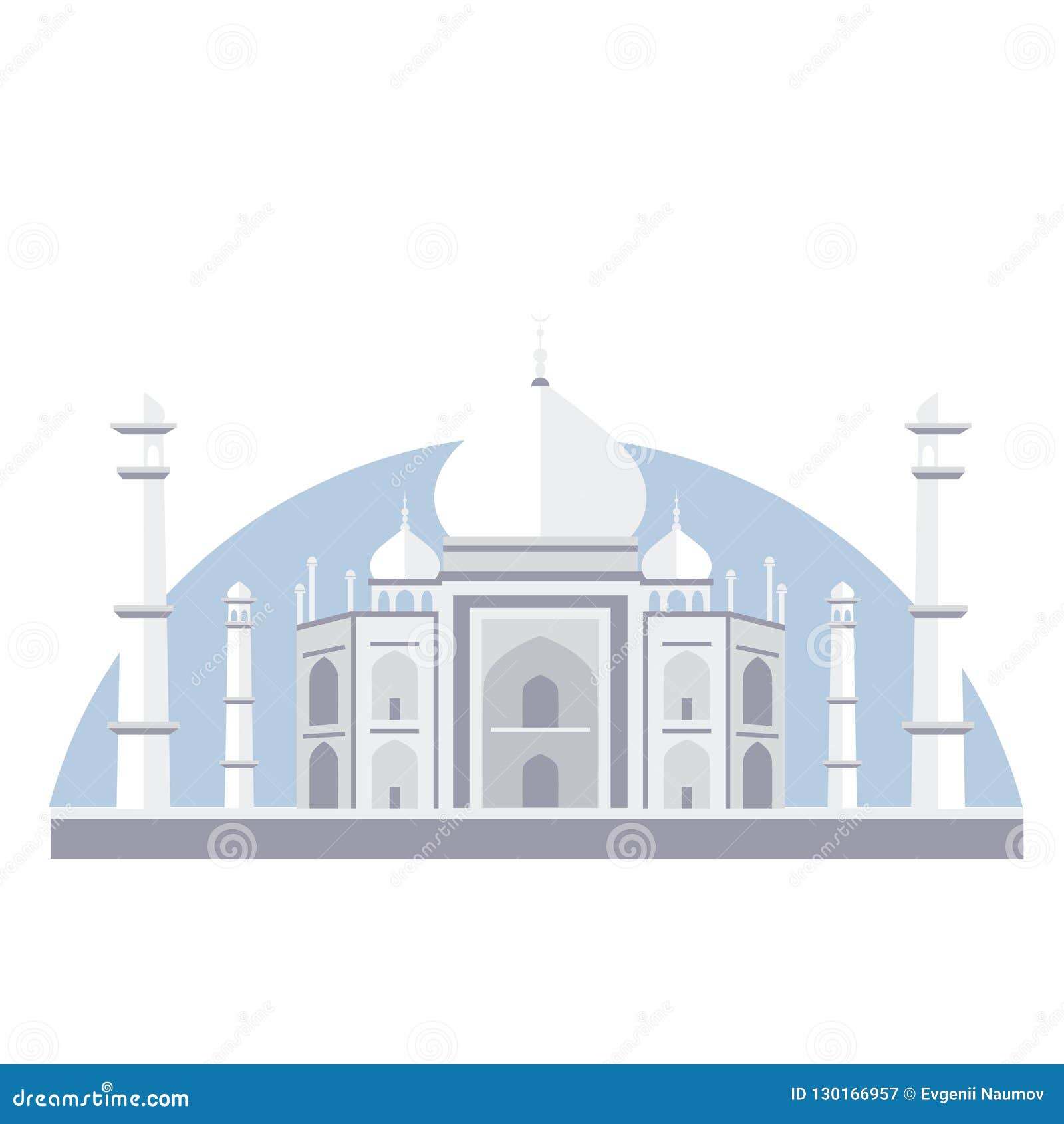 Taj Mahal Vector Illustration Illustration de Vecteur - Illustration du ...