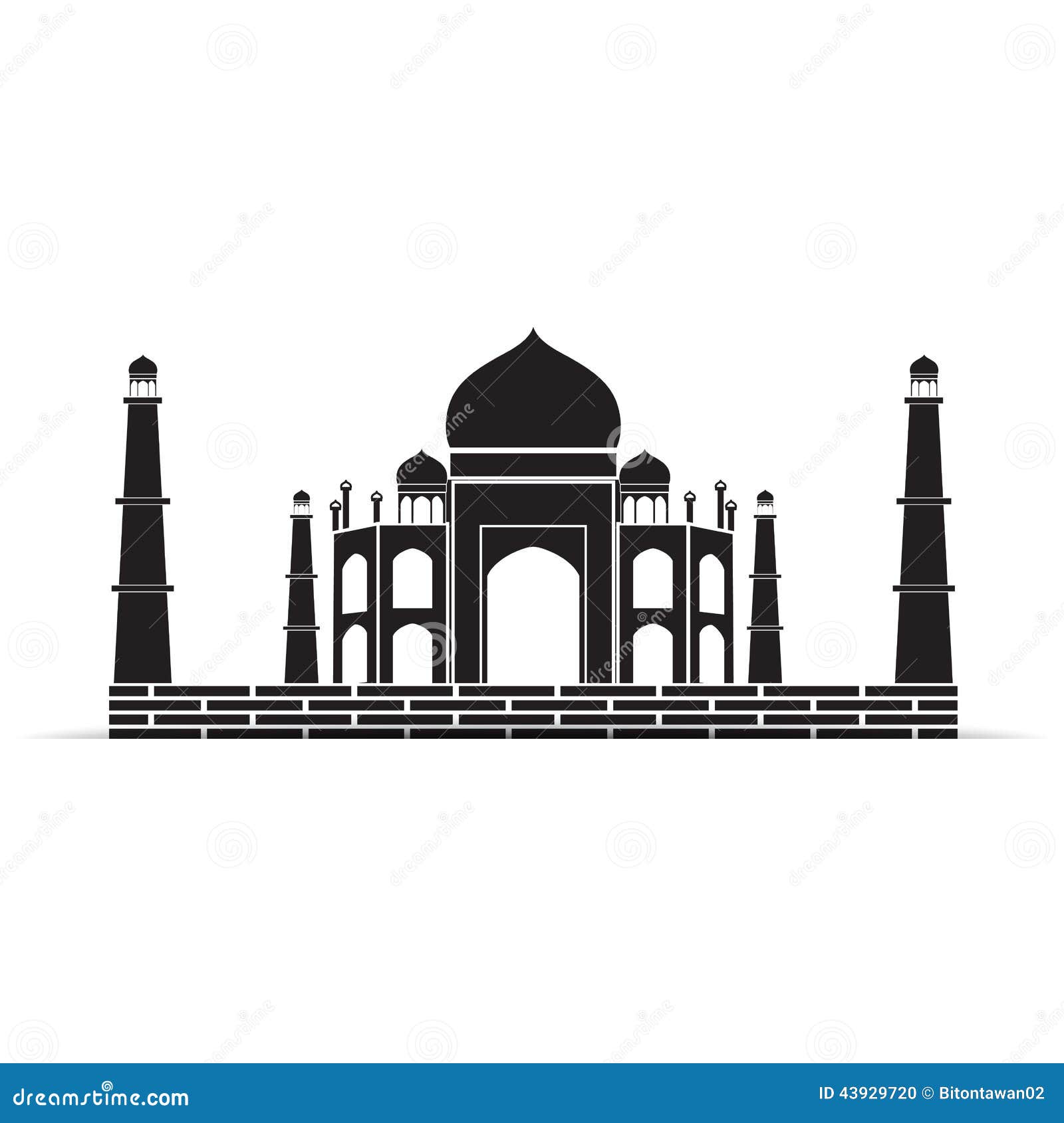 Taj mahal vector symbol stock vector. Illustration of palace - 43929720