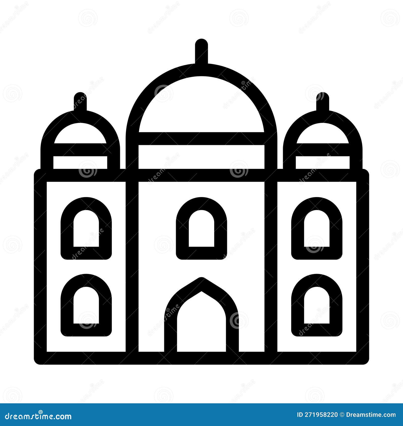 Taj Mahal Vector Icon In 6 Different Modern Styles. Black, Two Colored ...