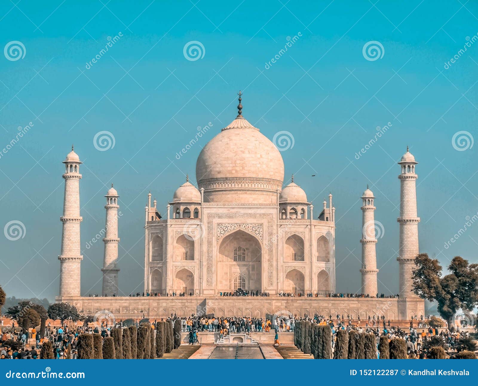 Taj Mahal View from Front Agra, India Stock Image - Image of mahal ...