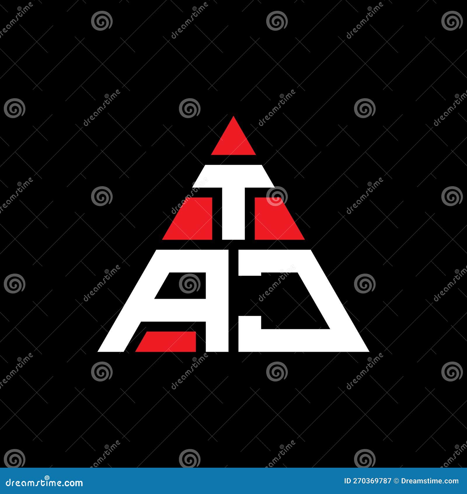 TAJ Triangle Letter Logo Design with Triangle Shape. TAJ Triangle Logo ...