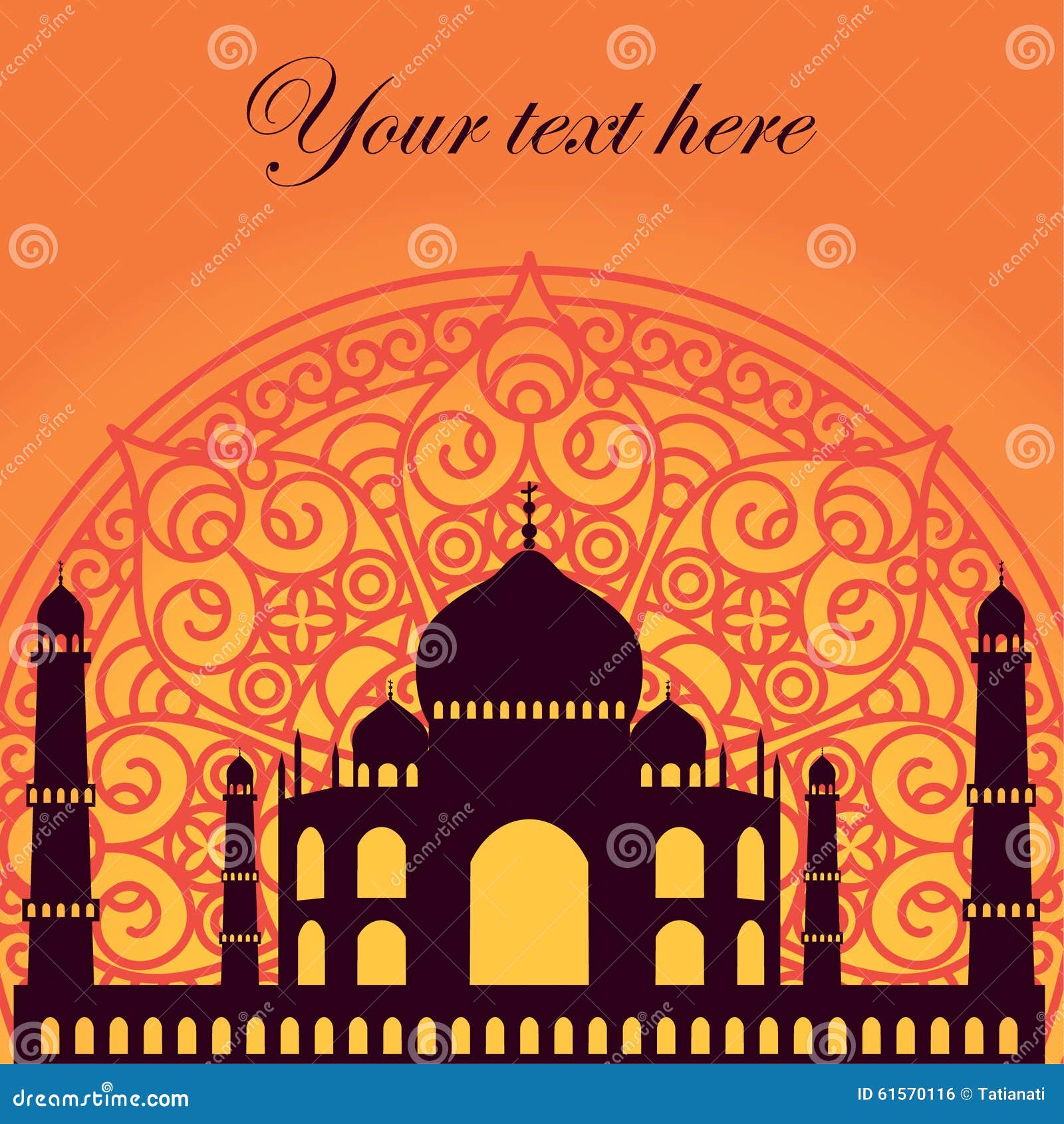 Taj stock vector. Illustration of india, building, mosque - 61570116