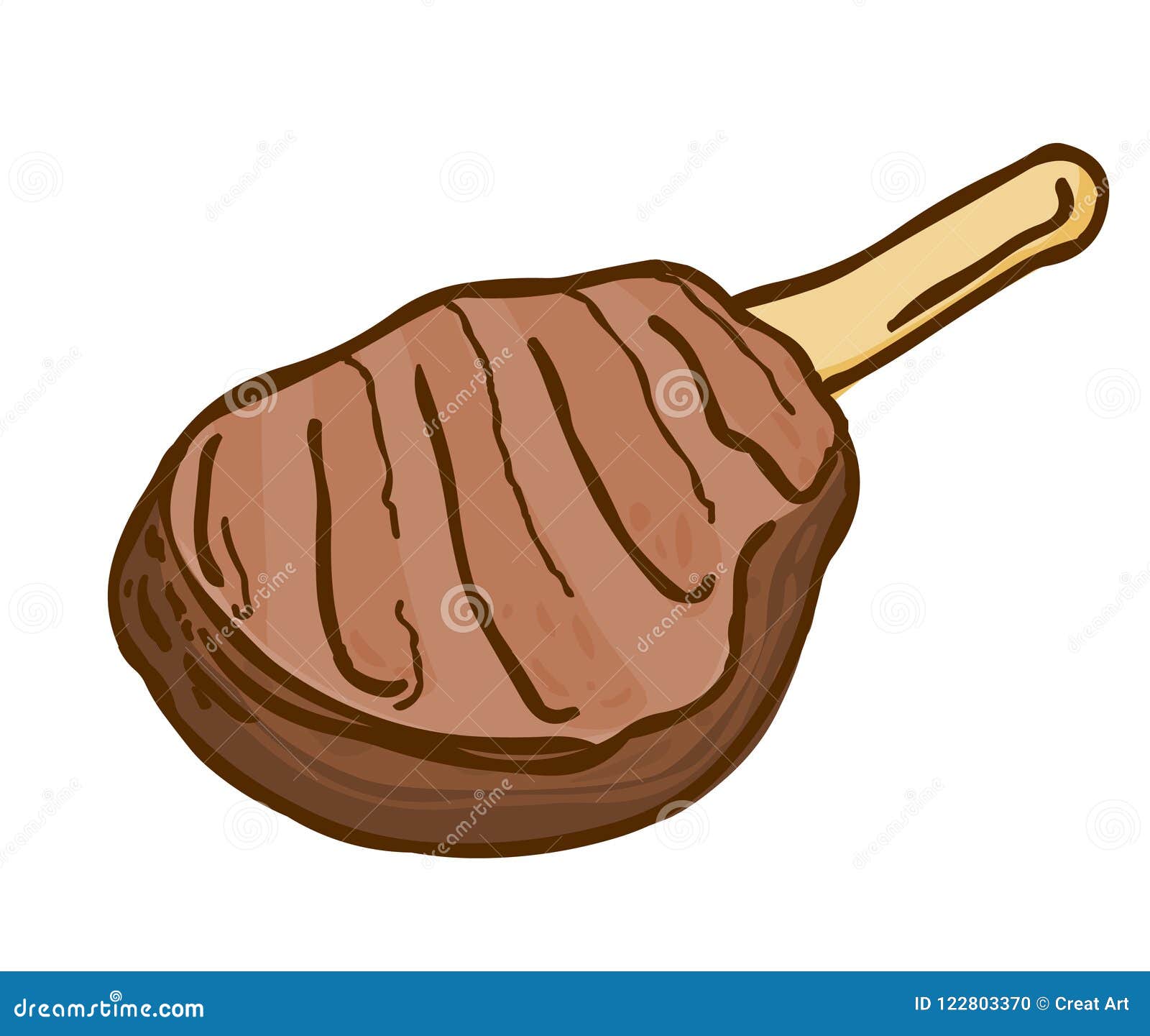 Tajada De Cordero Asada Ejemplo Asado De La Carne Ilustración del ...