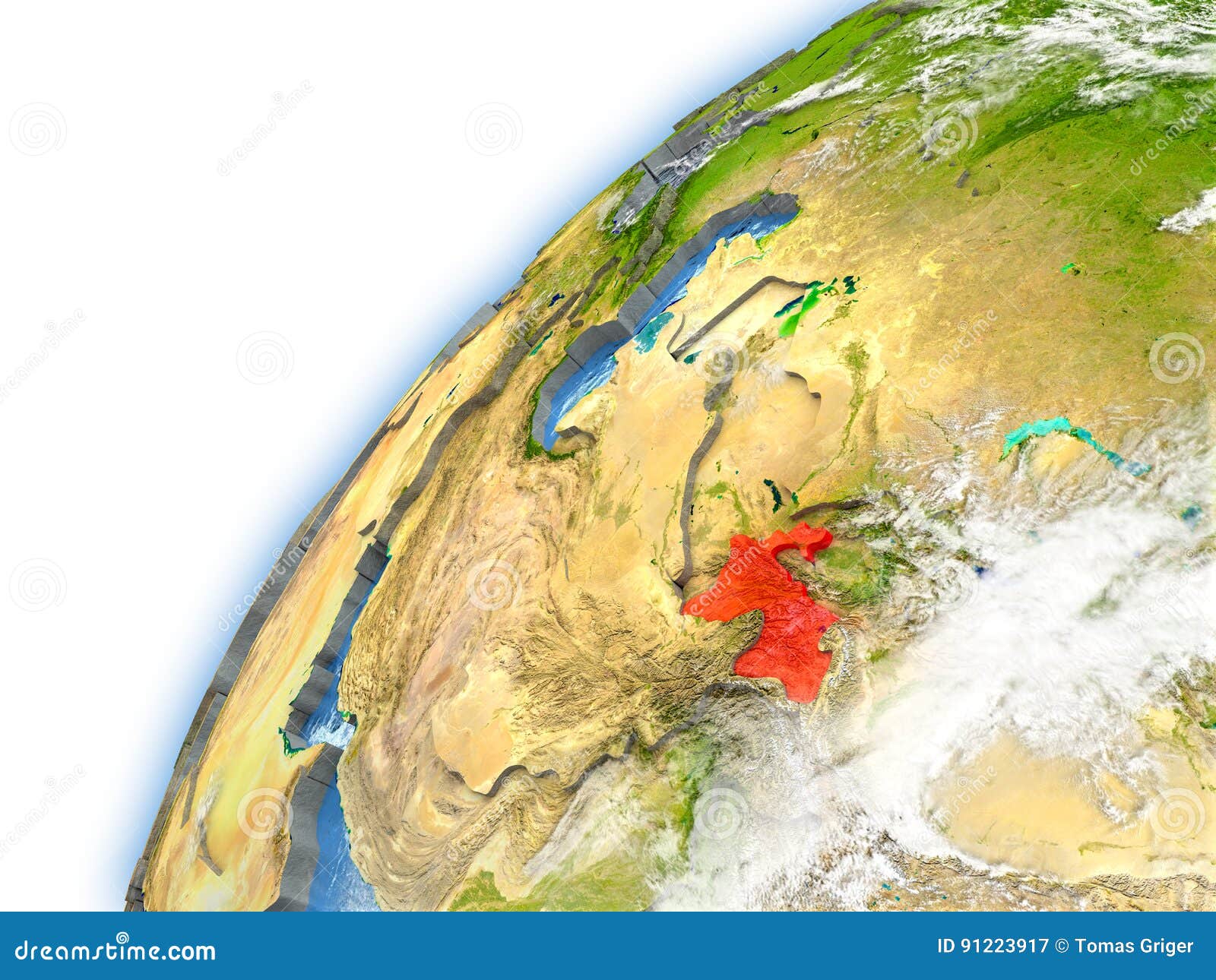 Tajikistan on Model of Planet Earth Stock Illustration - Illustration ...