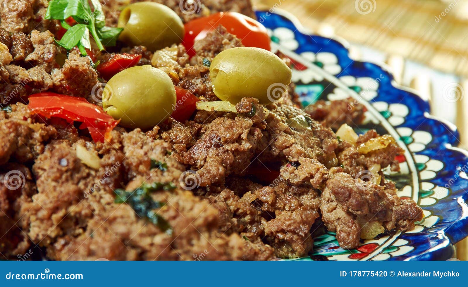 Tajine minced meat stock photo. Image of arabic, fresh - 178775420