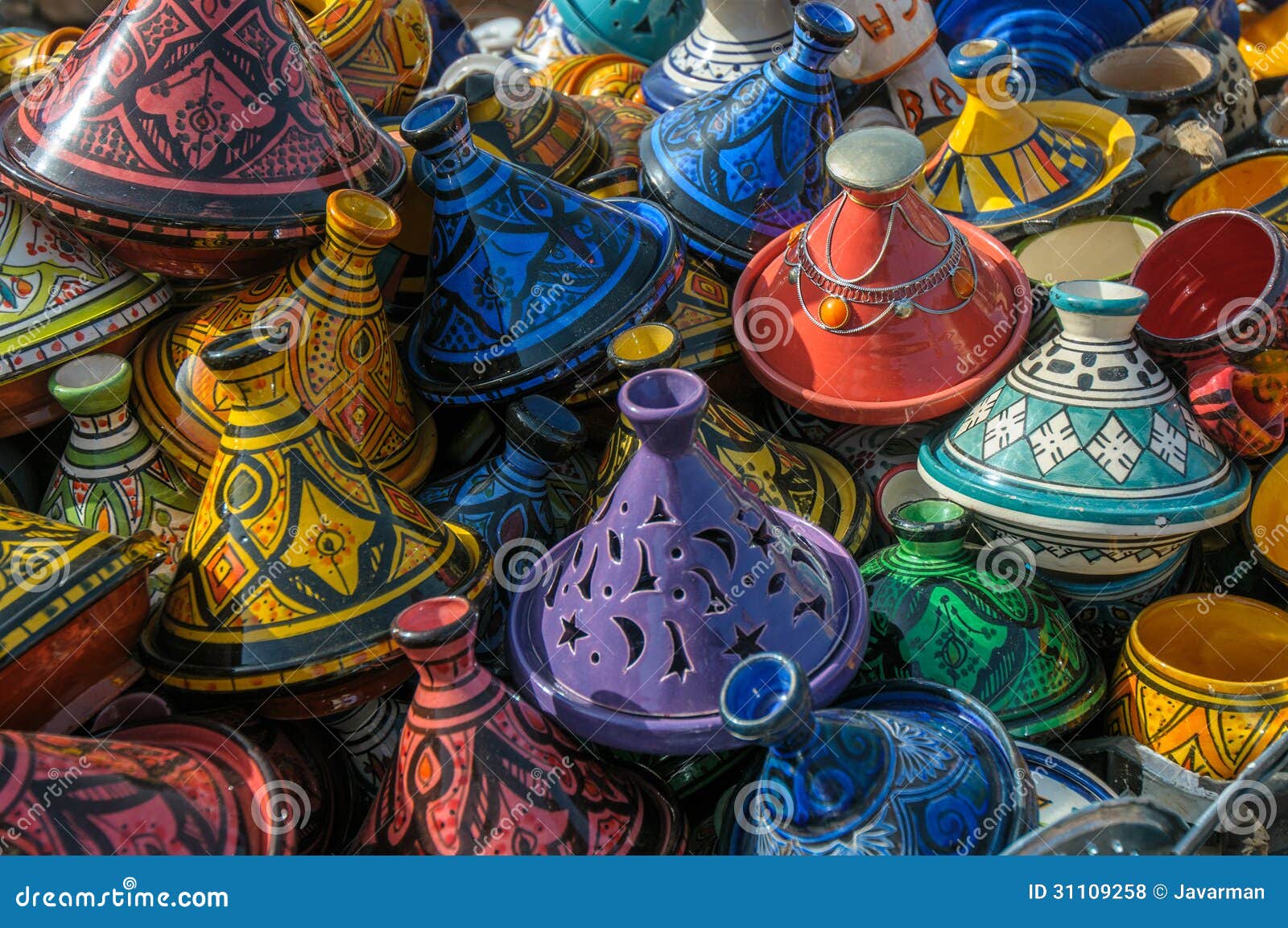 Tajines in the Market, Morocco Stock Photo - Image of artisan, cuisine ...
