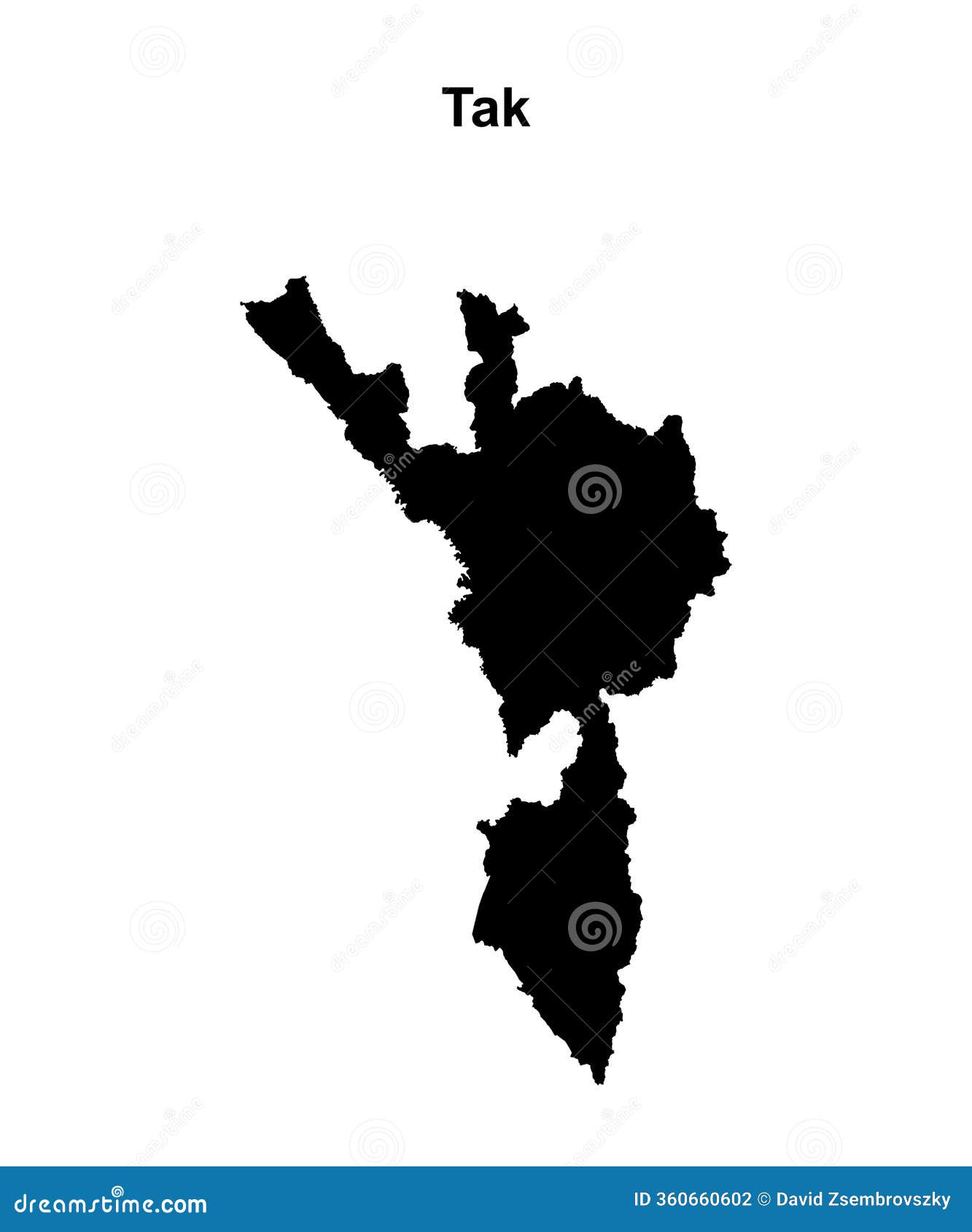 Tak outline map stock illustration. Illustration of border - 360660602