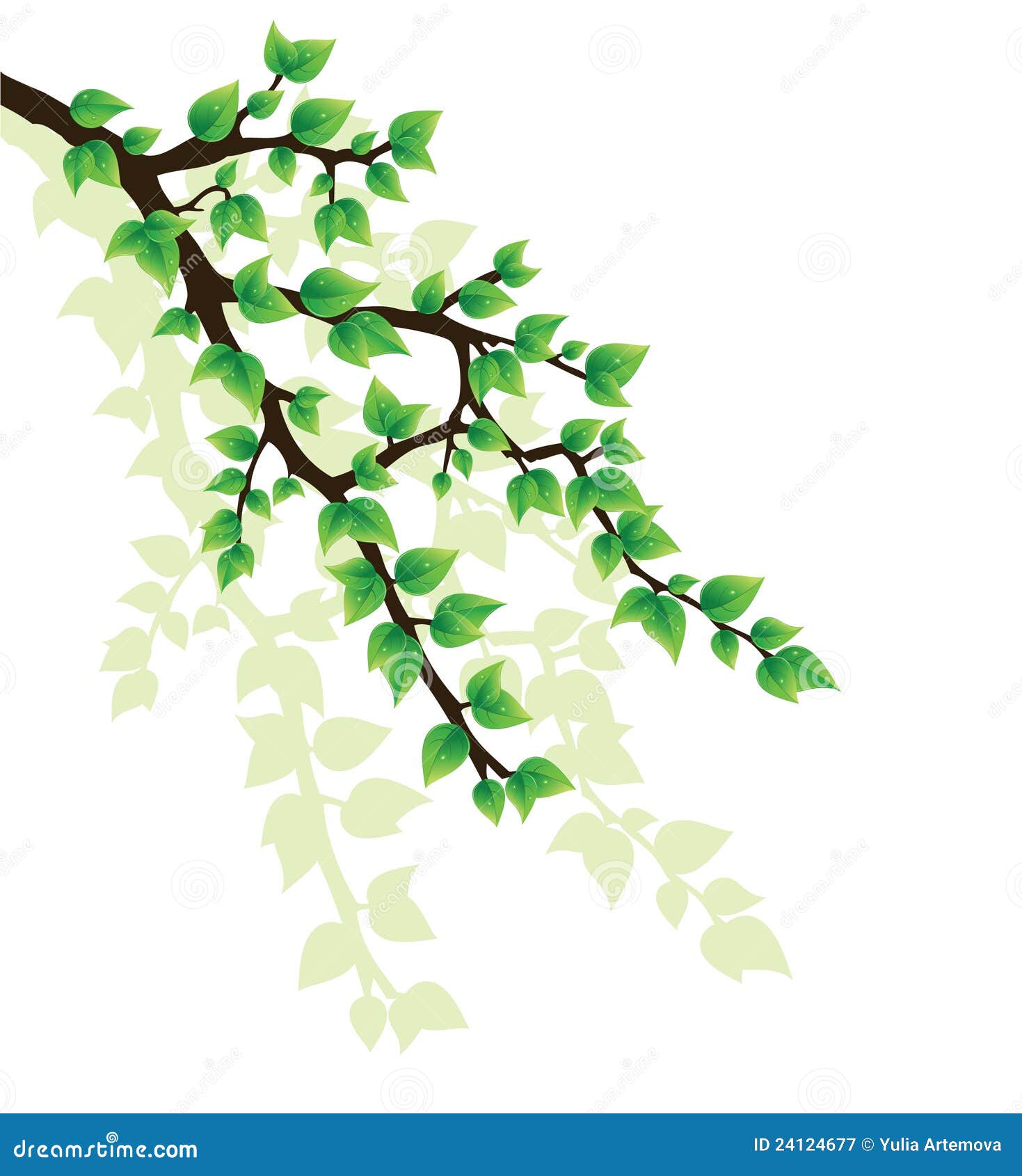 Tak van boom vector illustratie. Illustration of blauw - 24124677