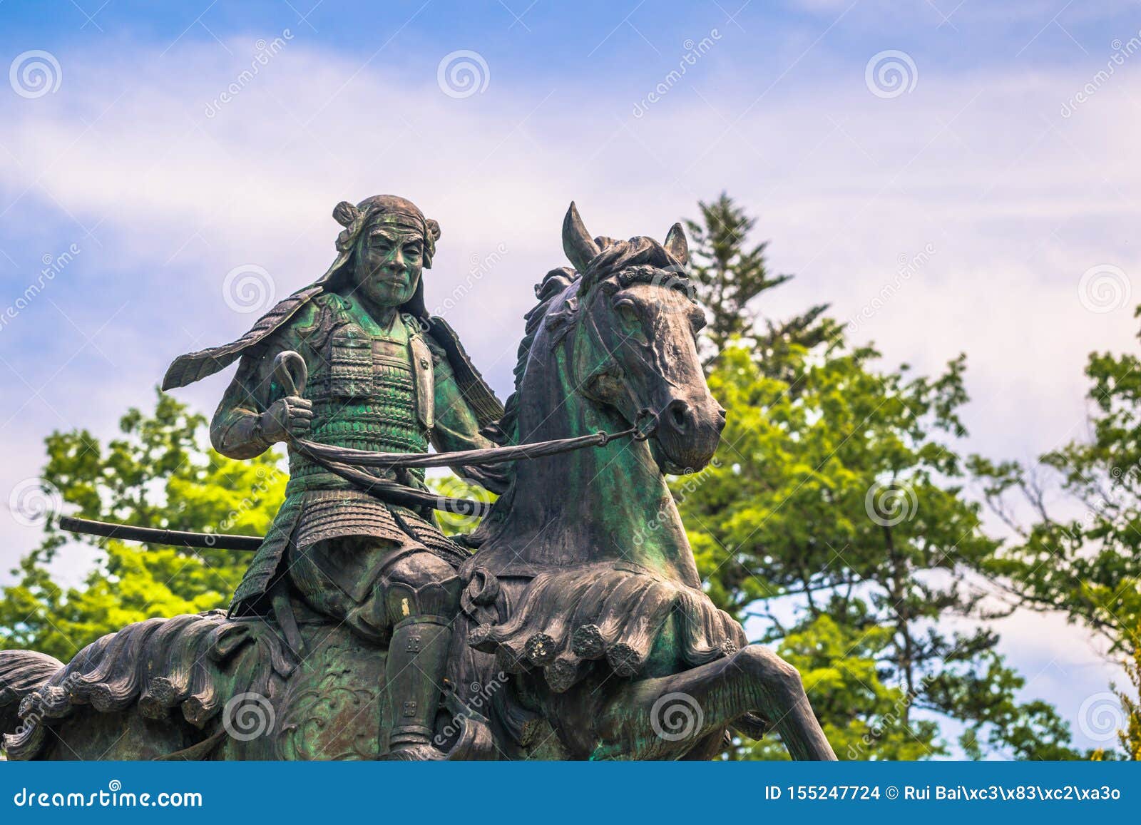 Statue Of Takayama Ukon 1552-1615 At Takaoka Castle Park In Takaoka ...