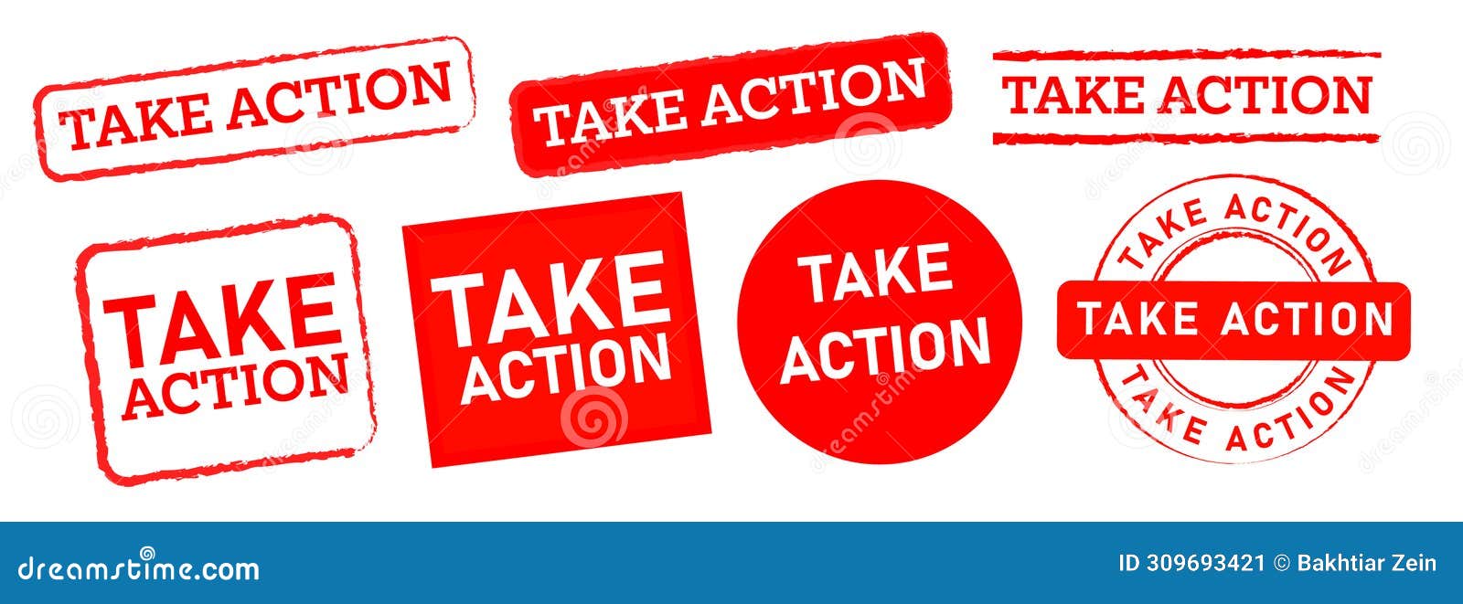 Take Action Circle Rectangle and Square Red Rubber Stamp Label Sticker ...