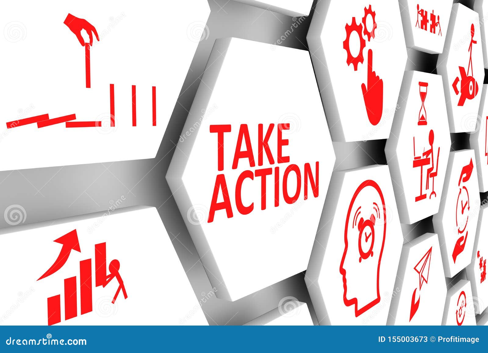 TAKE ACTION Concept Cell Background Stock Illustration - Illustration ...