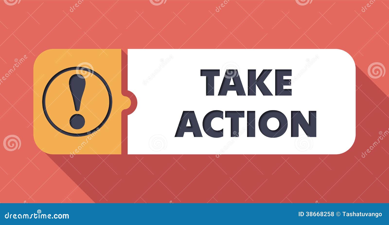 Take Action Concept in Flat Design. Stock Illustration - Illustration ...