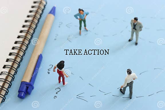 Take Action Concept. Image of People Thinking about Solving a Problem ...