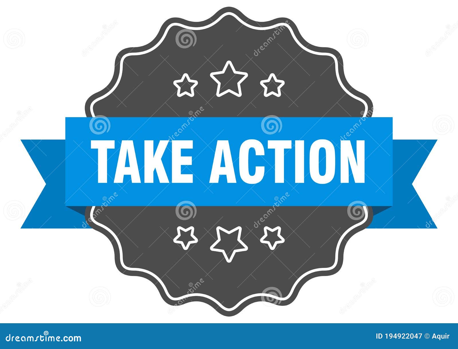 Take action label stock vector. Illustration of banner - 194922047