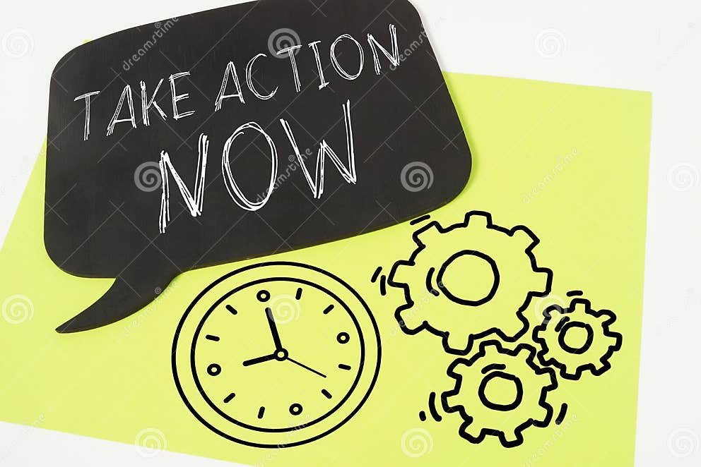 Take Action Now is Shown Using the Text Stock Illustration ...