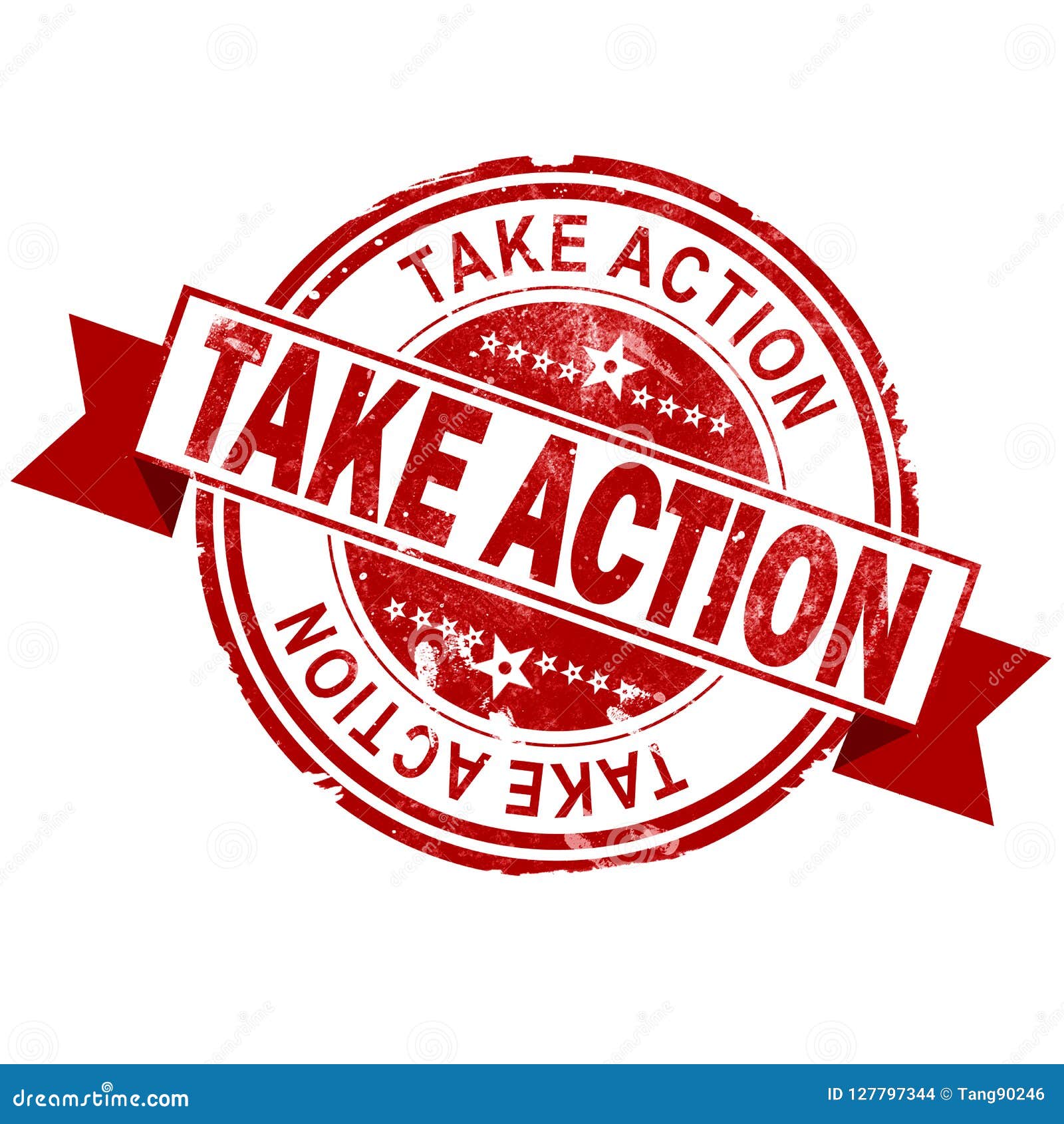 Take Action Red Vintage Stamp Stock Illustration - Illustration of ...