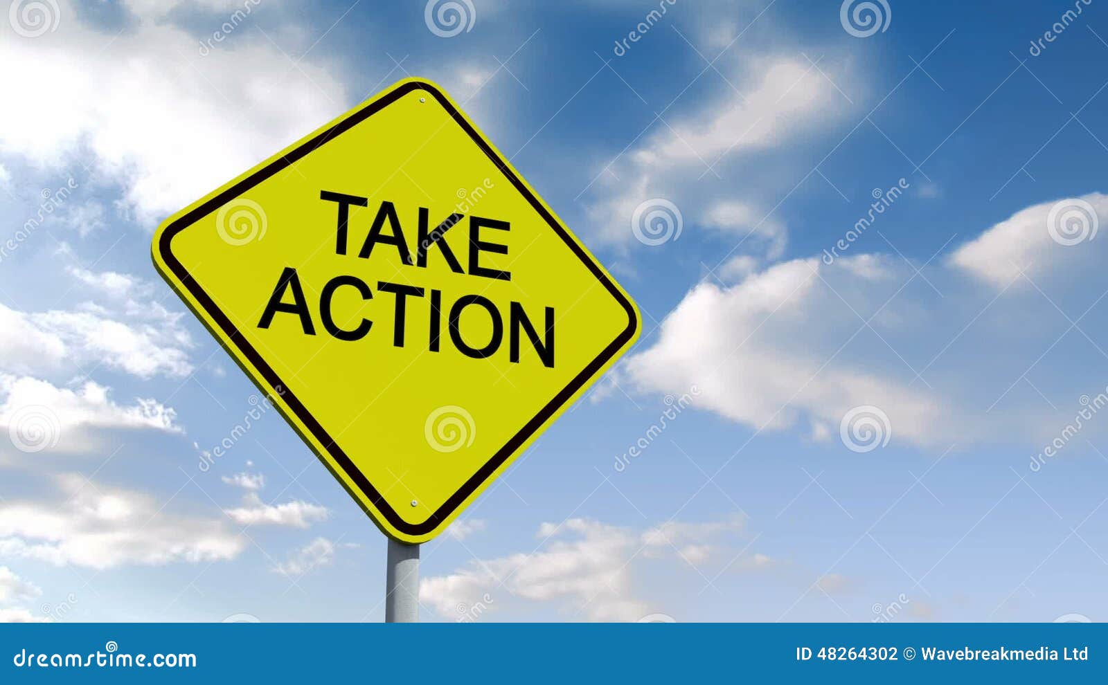 Take Action Sign Against Blue Sky Stock Footage - Video of digitally ...