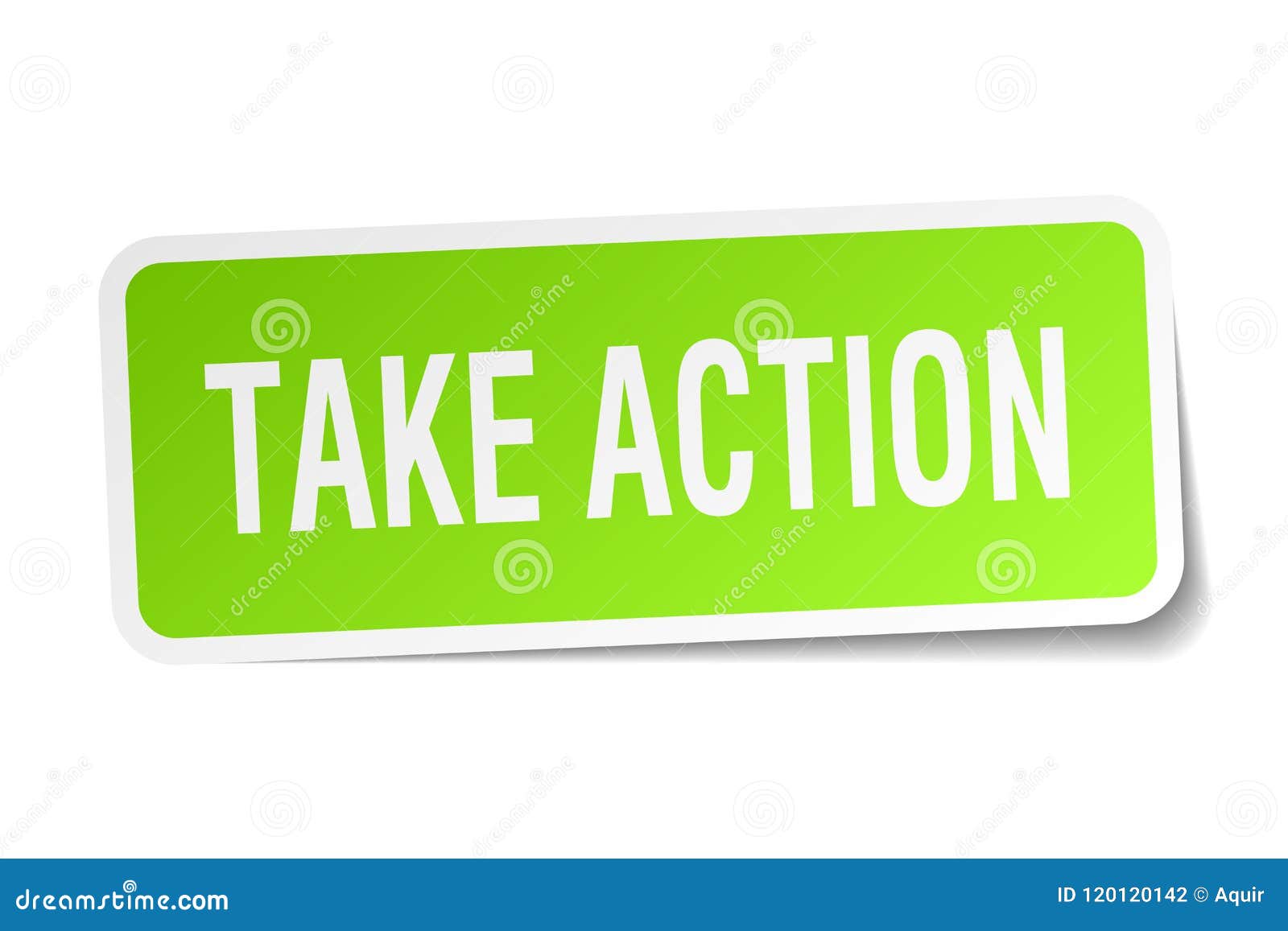 Take action sticker stock vector. Illustration of white - 120120142