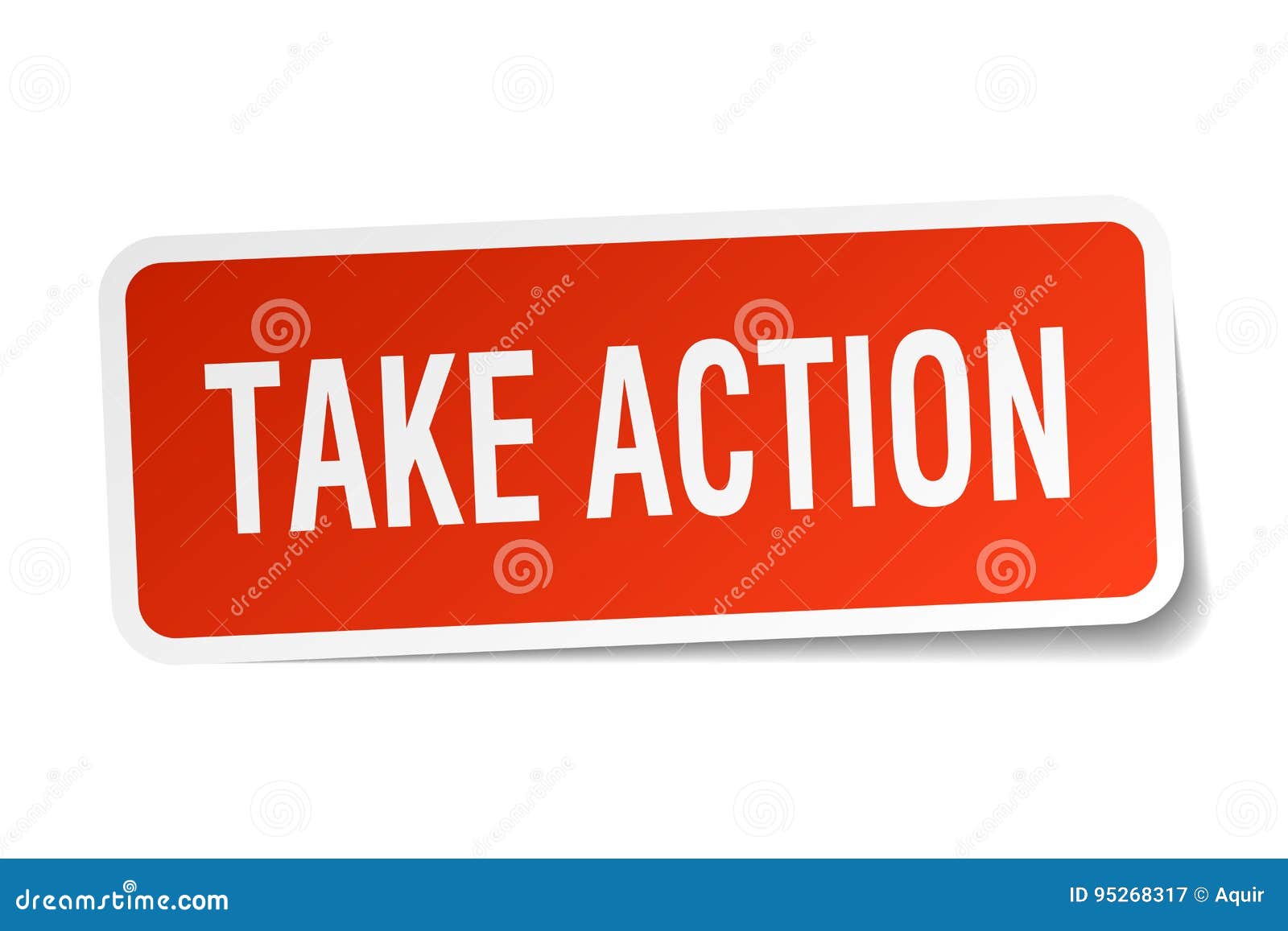 Take action square sticker stock vector. Illustration of white - 95268317