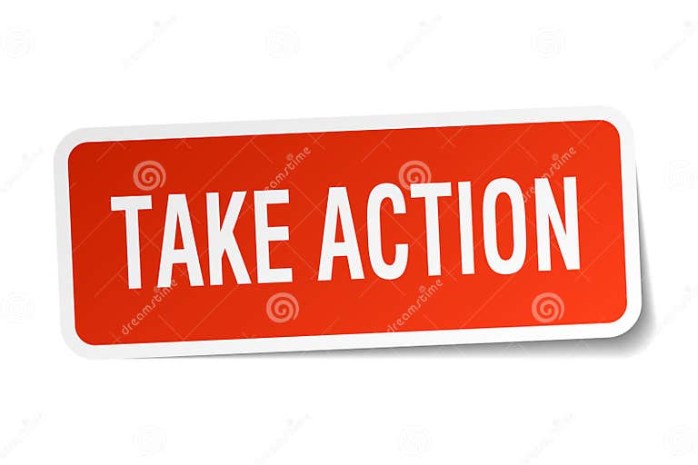 Take action square sticker stock vector. Illustration of white - 95268317