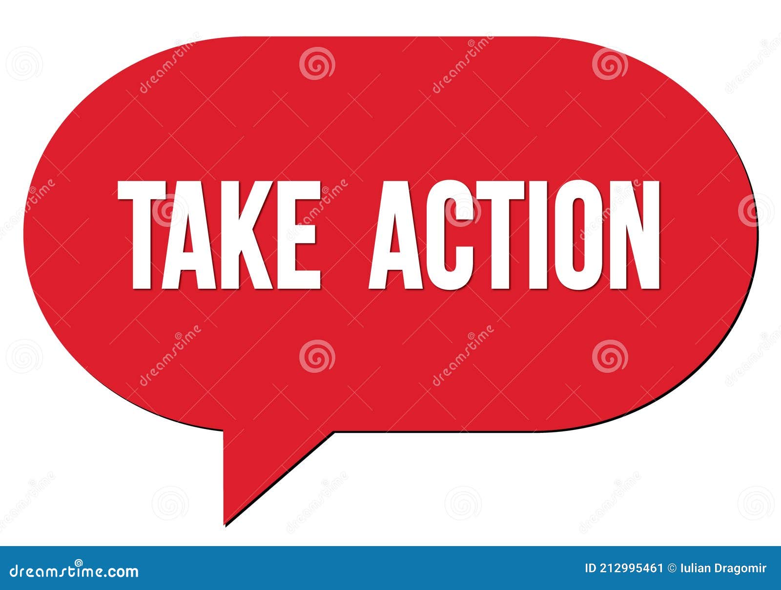 TAKE ACTION Text Written in a Red Speech Bubble Stock Illustration ...