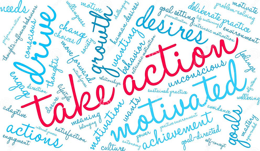 Take Action Word Cloud stock vector. Illustration of extrinsic - 211016138